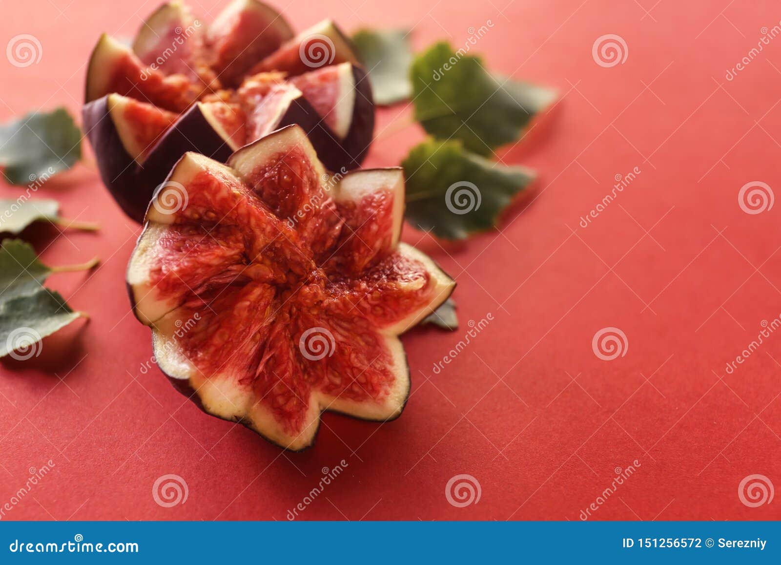 Fresh Ripe Purple Figs on Color Background Stock Photo - Image of ...