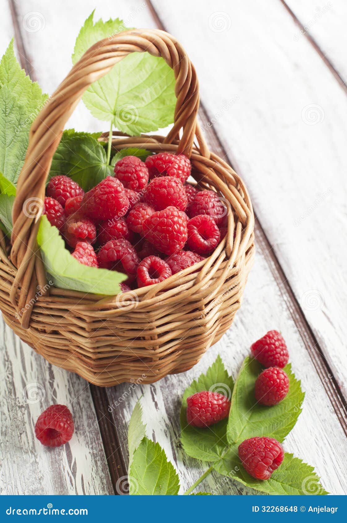Fresh Ripe Raspberry in Basket Stock Photo - Image of wooden, sweet ...