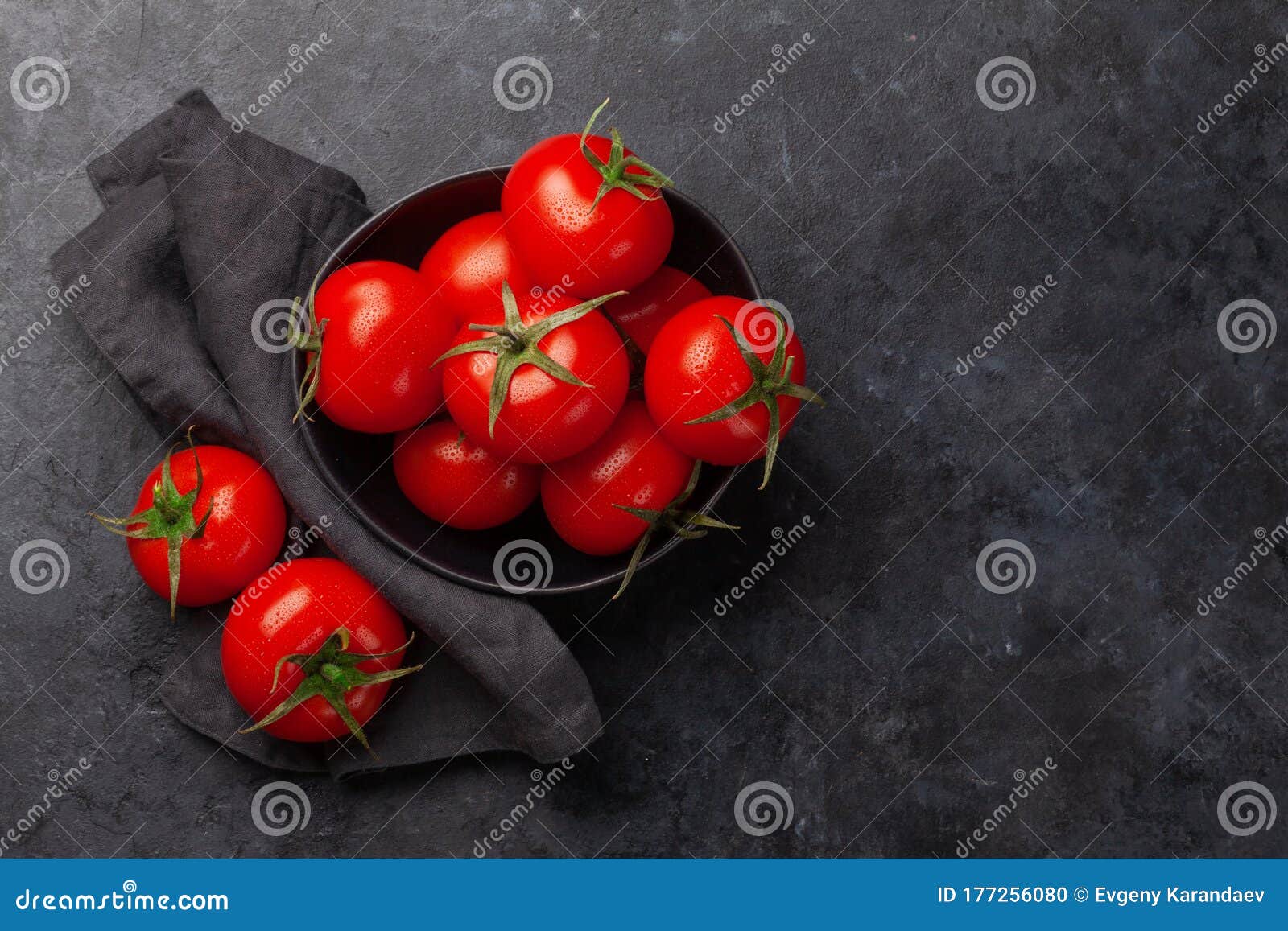Fresh Ripe Tomatoes in Bowl Stock Photo - Image of copy, macro: 177256080