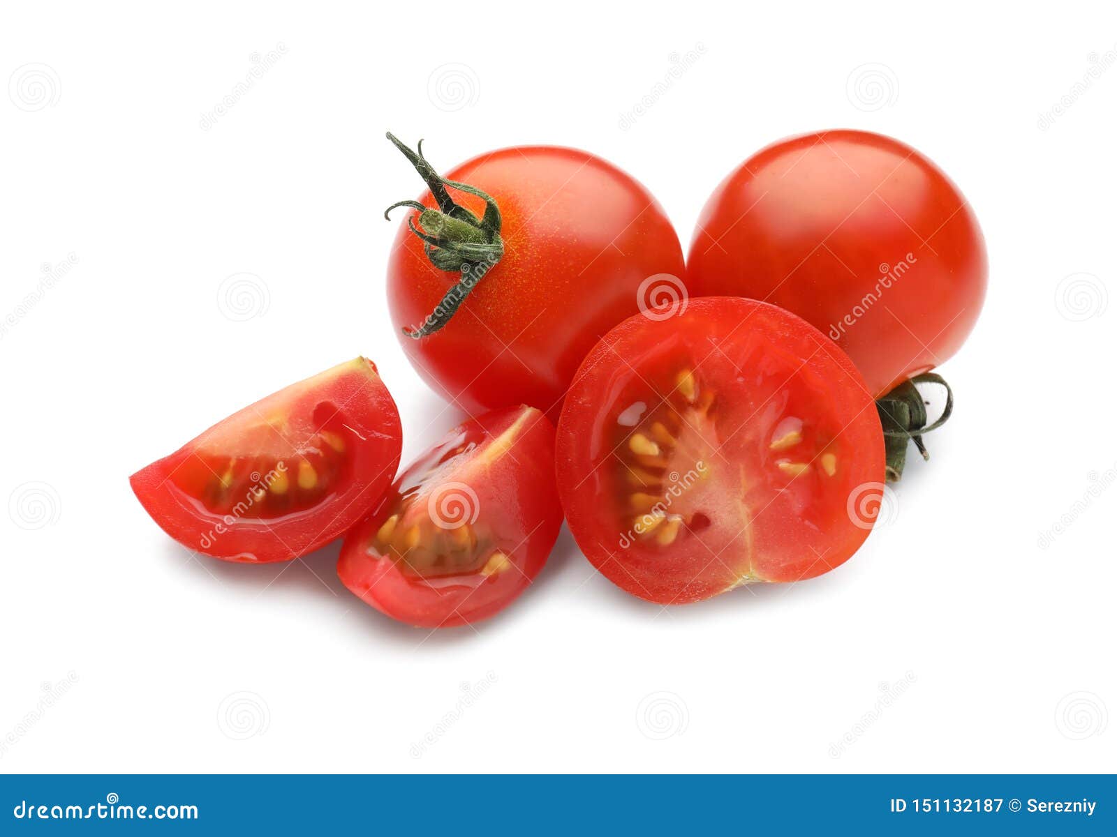Fresh Ripe Tomatoes on White Background Stock Image - Image of diet ...