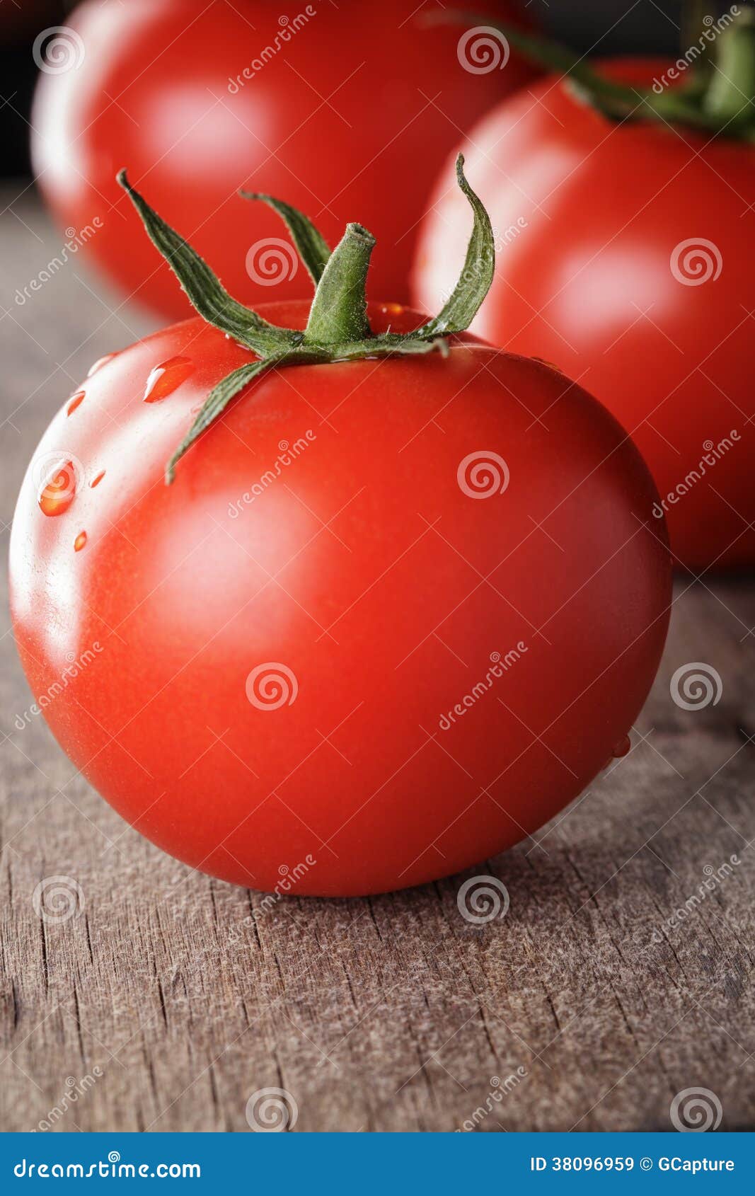 Fresh Ripe Tomatoes on Wooden Table Stock Image - Image of harvest ...