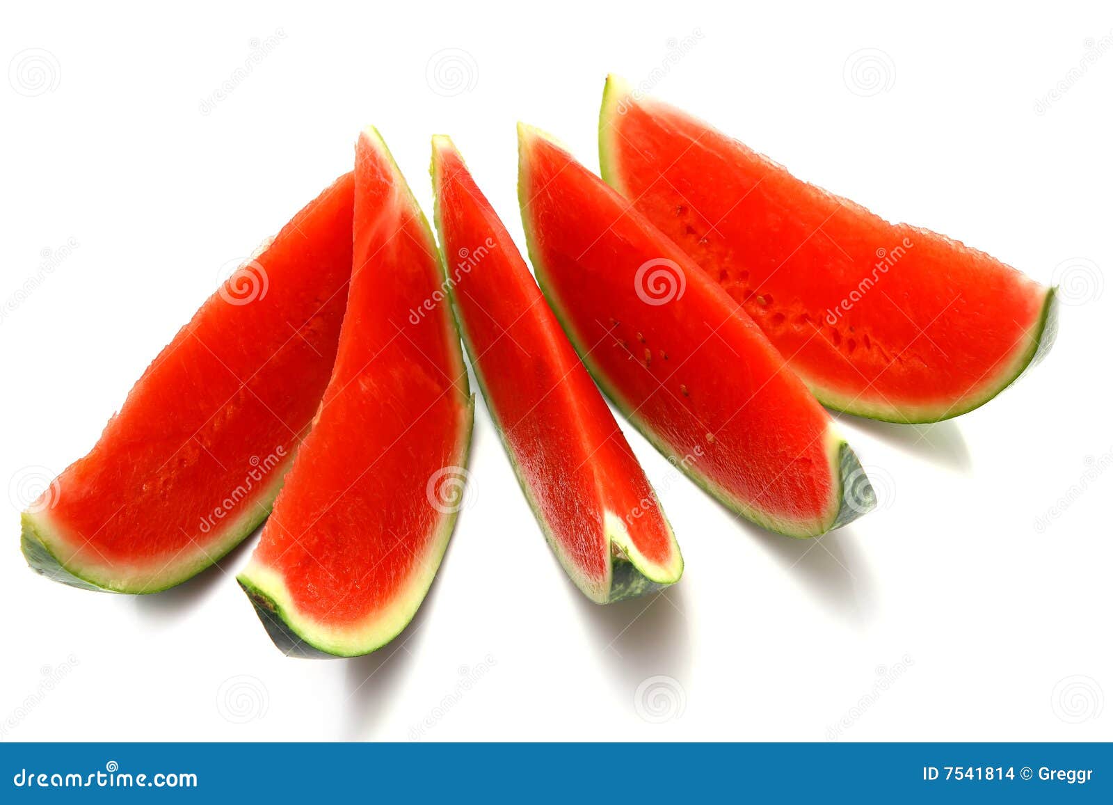 Fresh Ripe Watermelon Slices Stock Photo - Image of slice, isolated ...