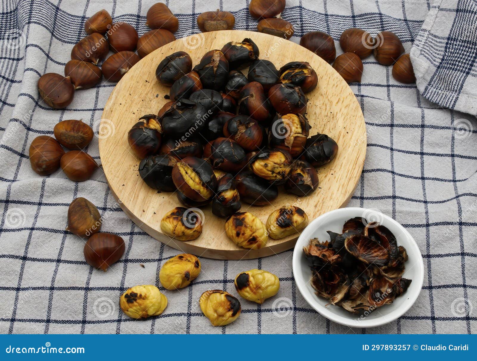 Fresh Roasted Chestnuts on a Table with Peels Stock Image - Image of ...