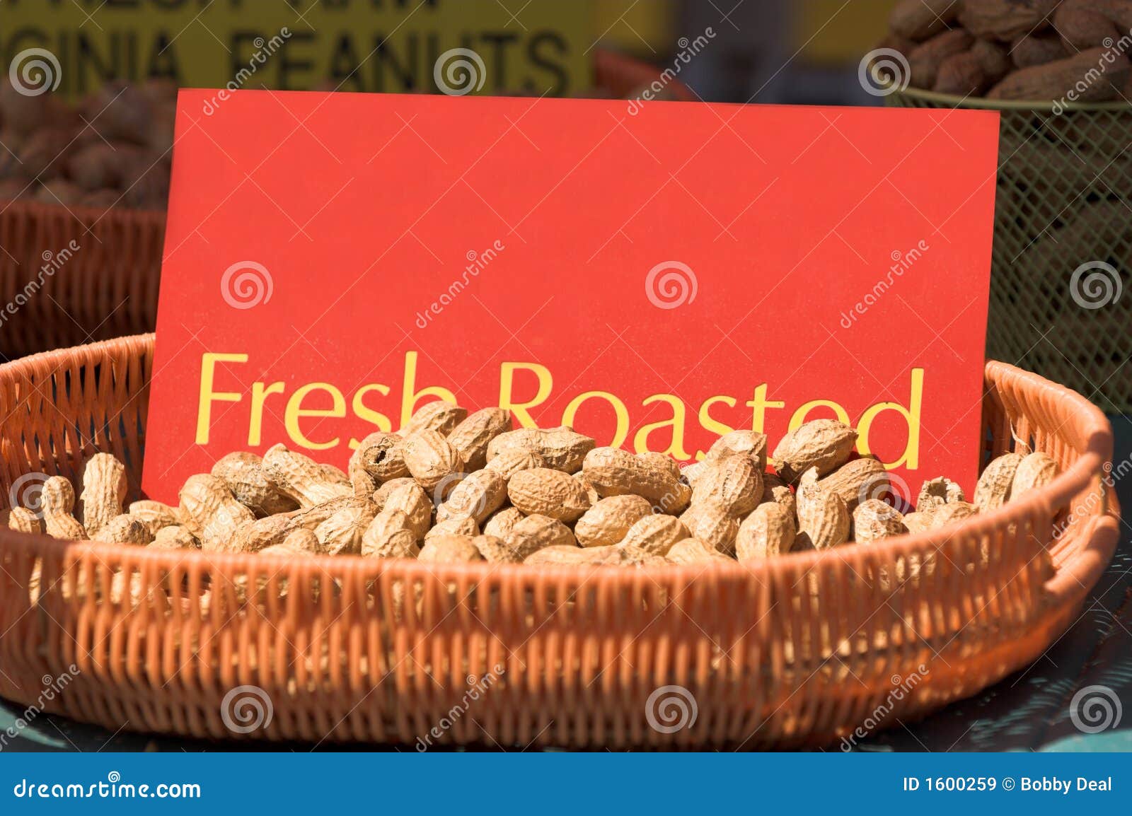Fresh Roasted Peanuts stock image. Image of basket, flea - 1600259