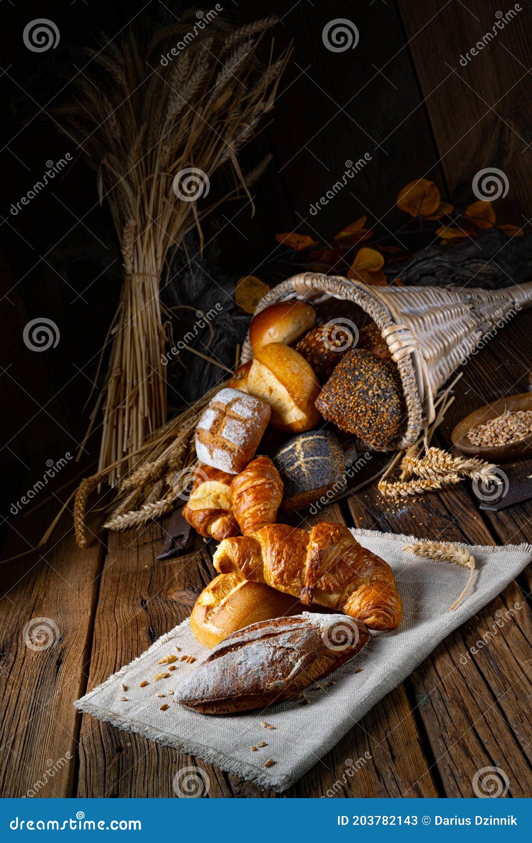 Fresh Rolls in a Cornucopia Stock Image - Image of germany, brown ...