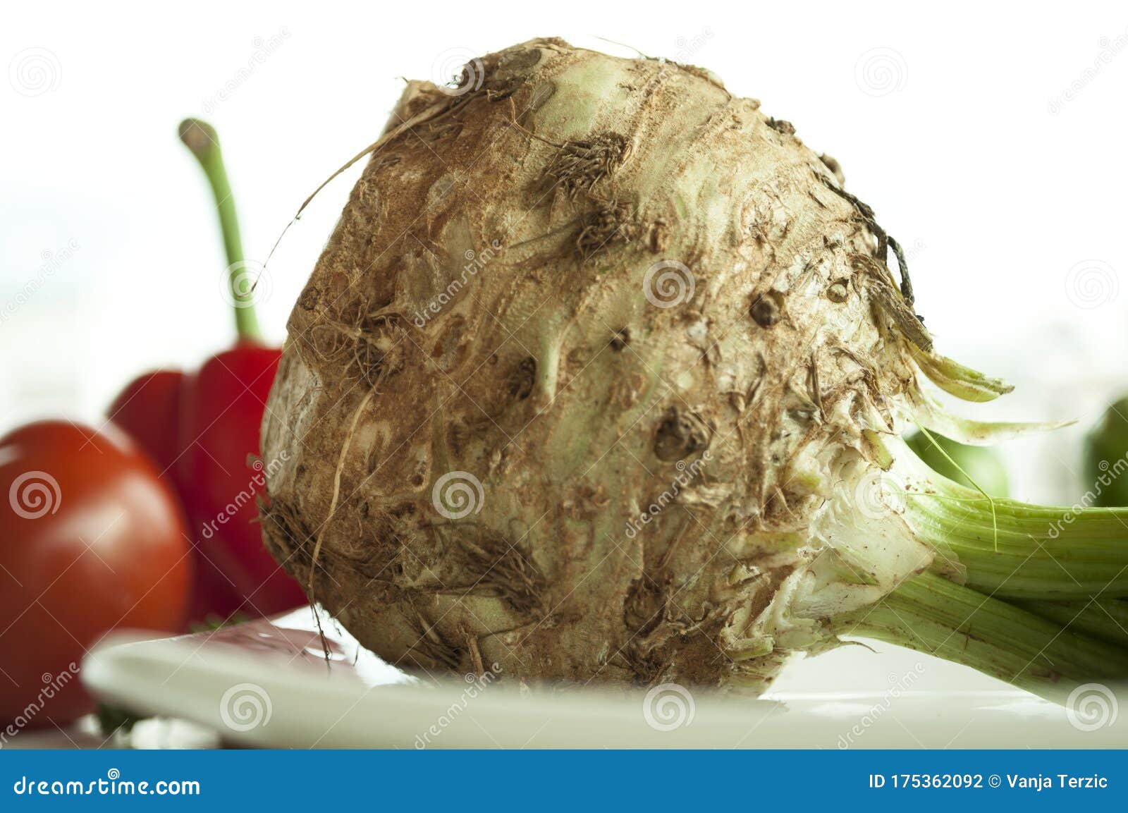 The Fresh Root of the Celery with White Blackgraund Stock Photo - Image ...