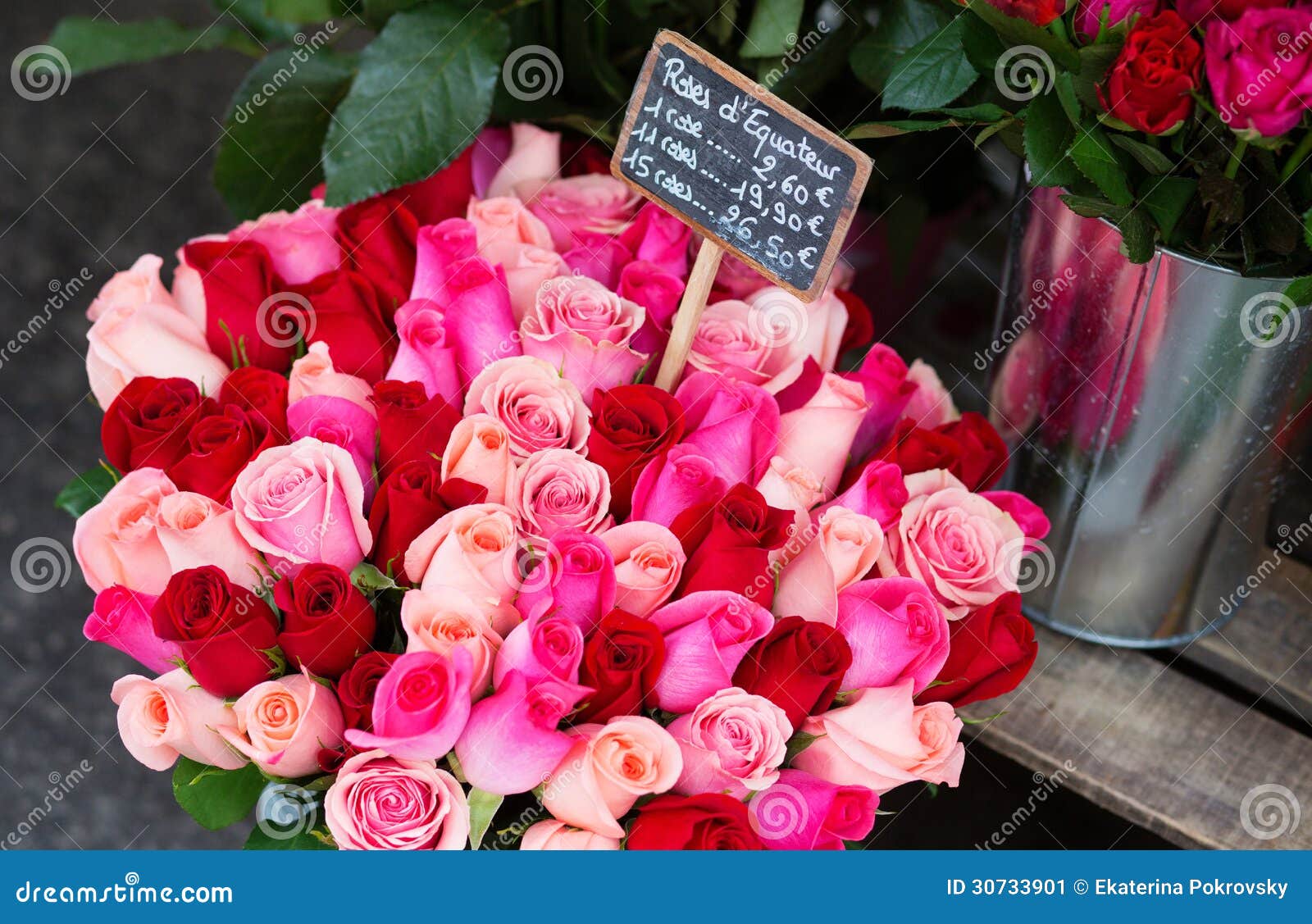 Fresh Roses on a Flower Market Stock Image - Image of supermarket ...