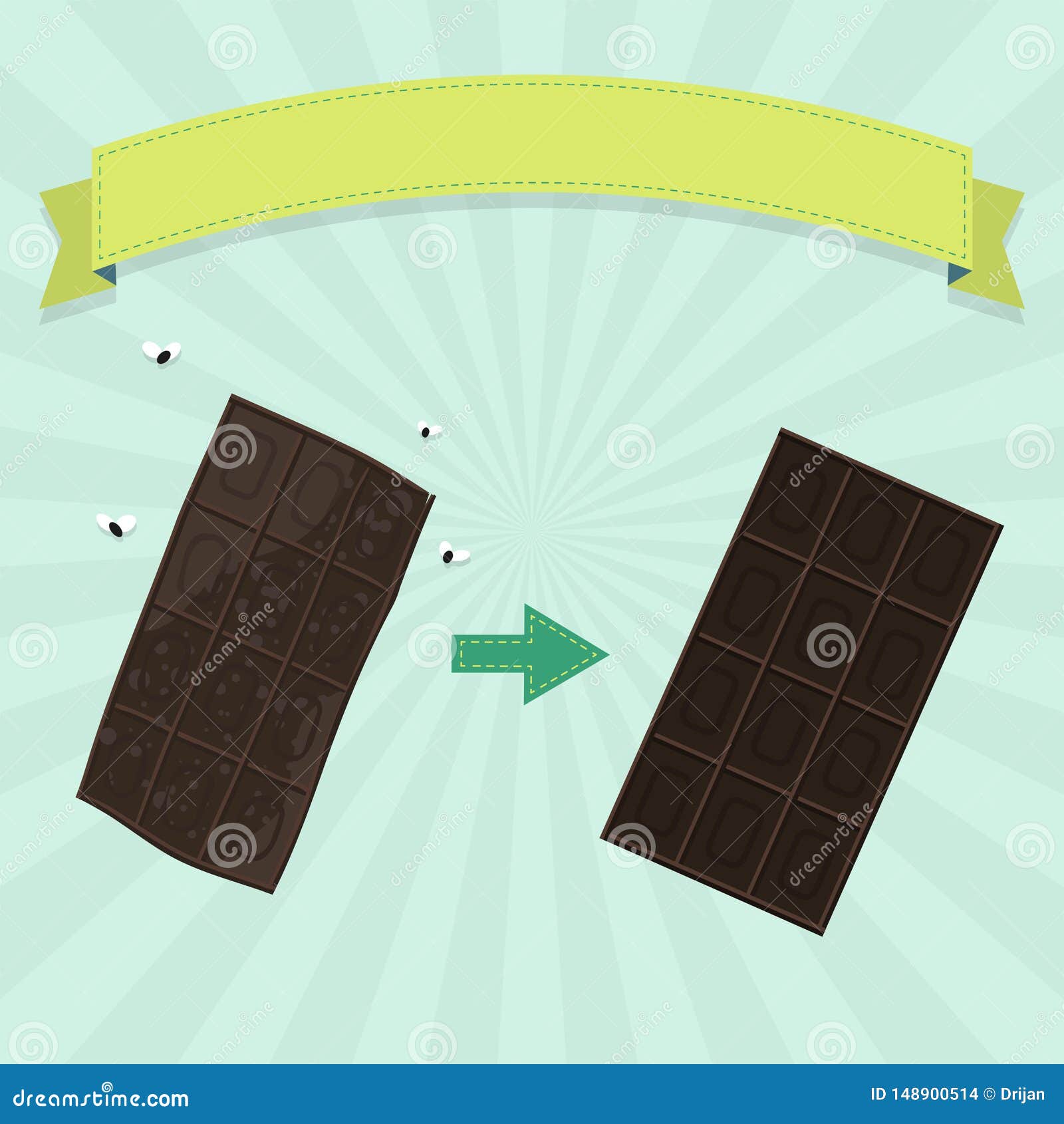 Fresh and Rotten Chocolate Bar Stock Vector - Illustration of diet ...