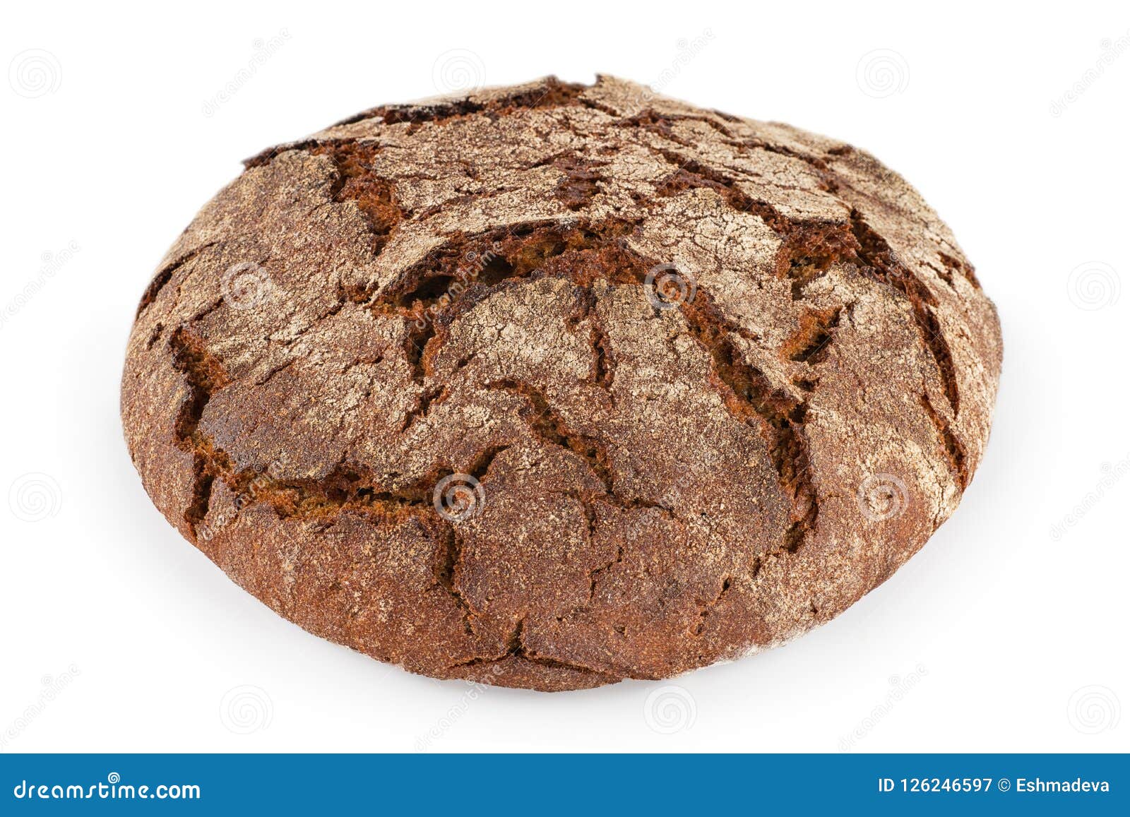 Fresh Round Bread Isolated on White with Clipping Path Stock Image ...