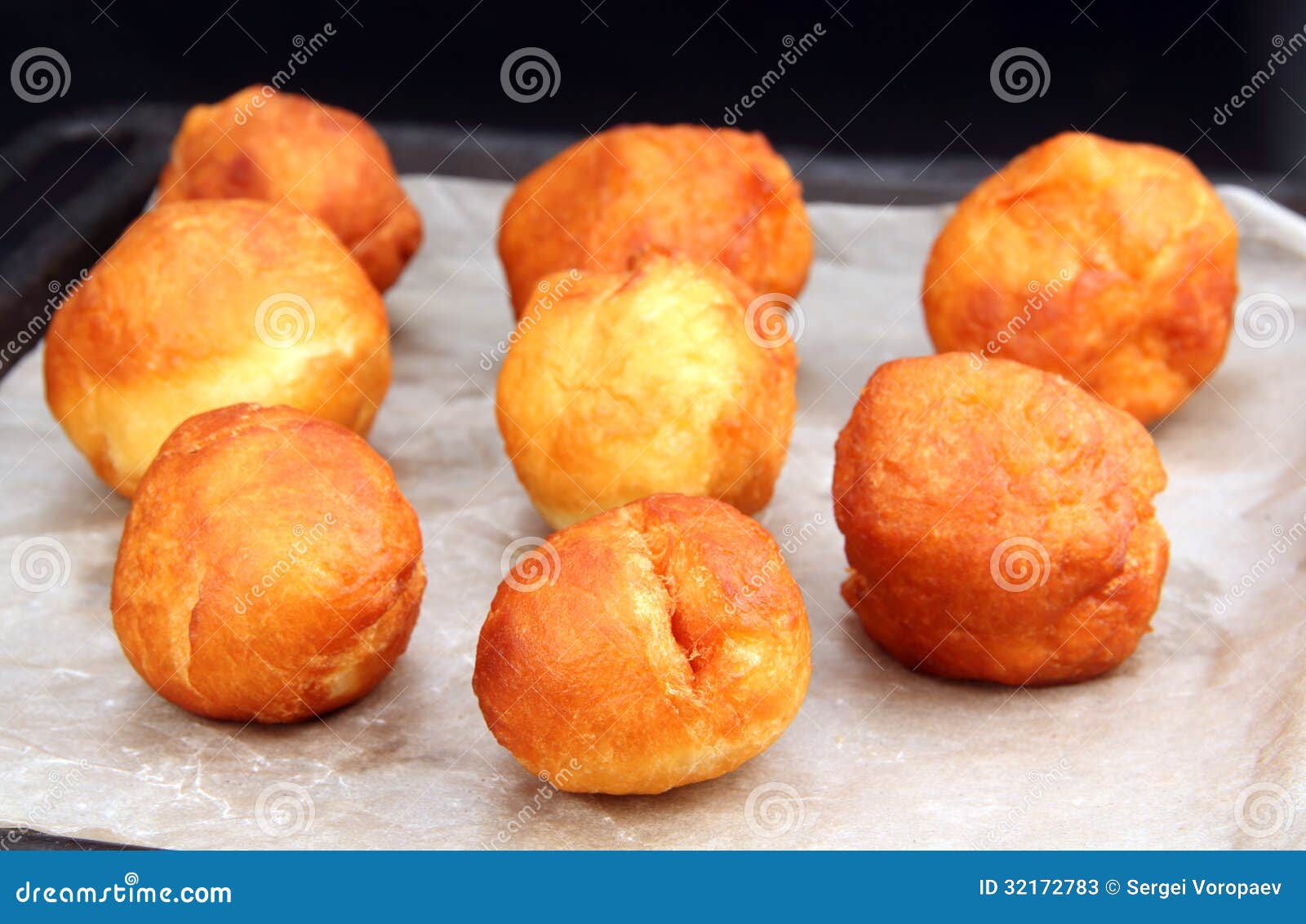 Fresh round donuts. stock image. Image of baked, fresh - 32172783
