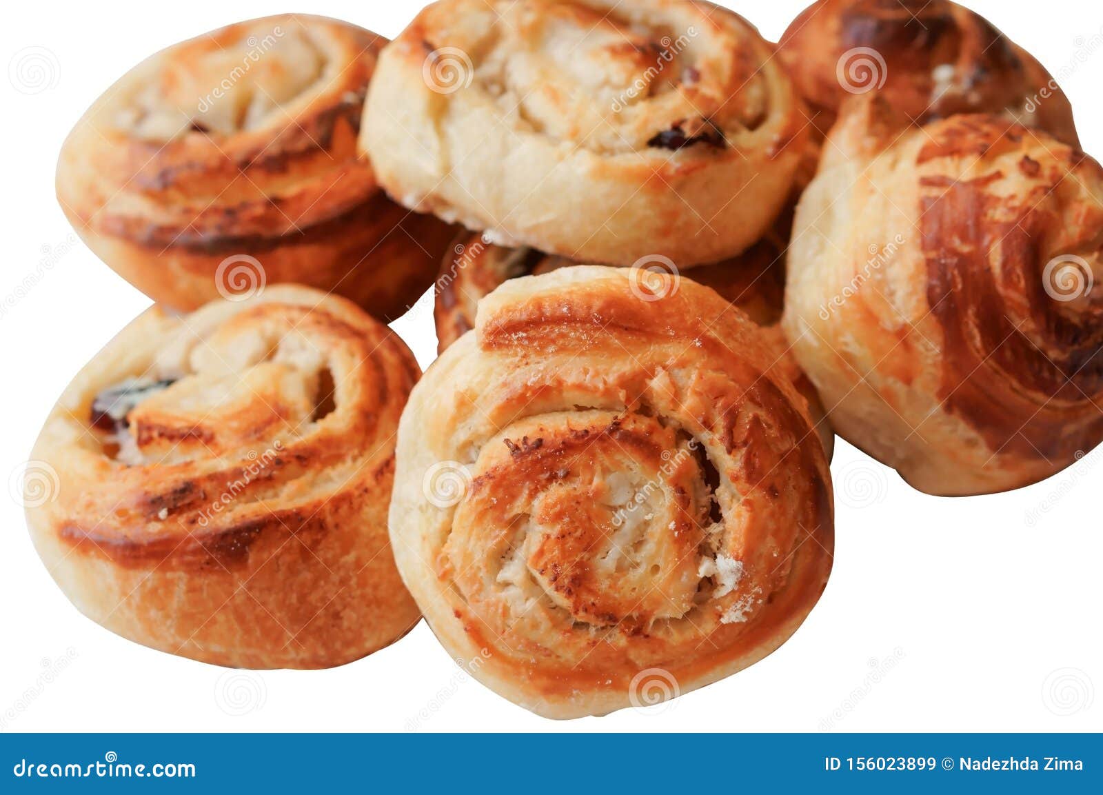 Fresh Round Pastries, Sweet Rolls with Cottage Cheese Stock Image ...