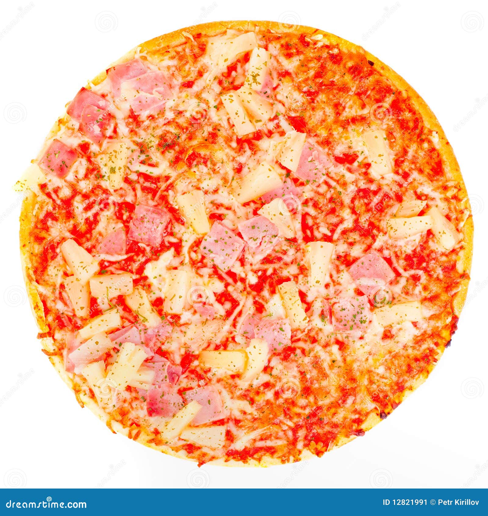 Fresh round pizza isolated stock image. Image of lunch - 12821991