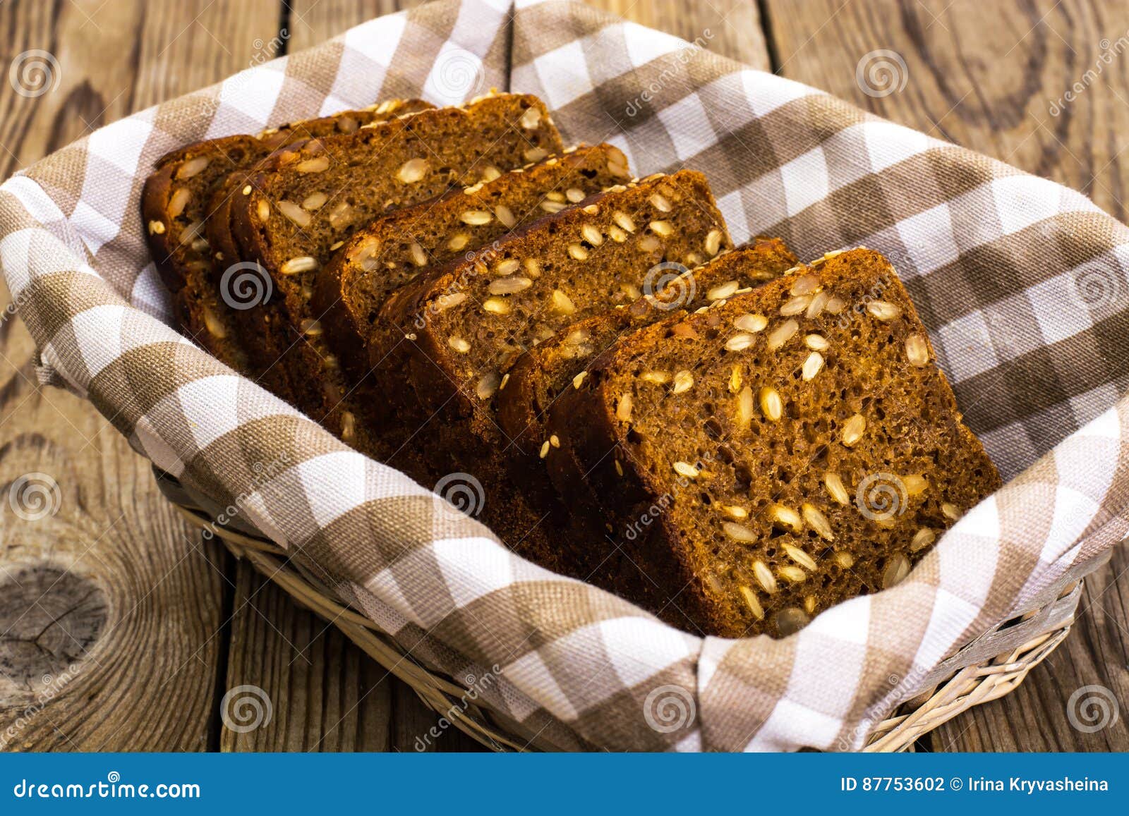Fresh Rye Bread with Seeds of Sunflower Square Shape Stock Photo ...