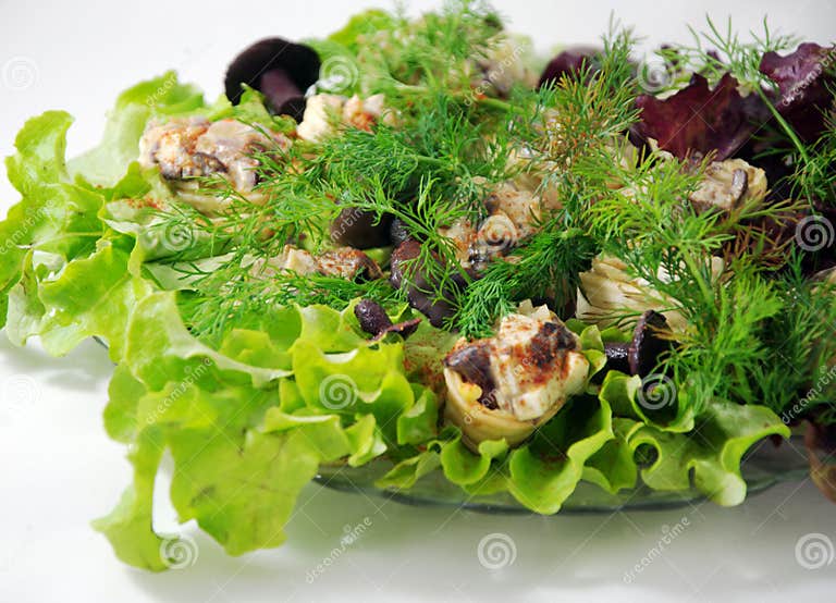 Natural Salad with Mushrooms - Fresh Salad Stock Image - Image of dish ...