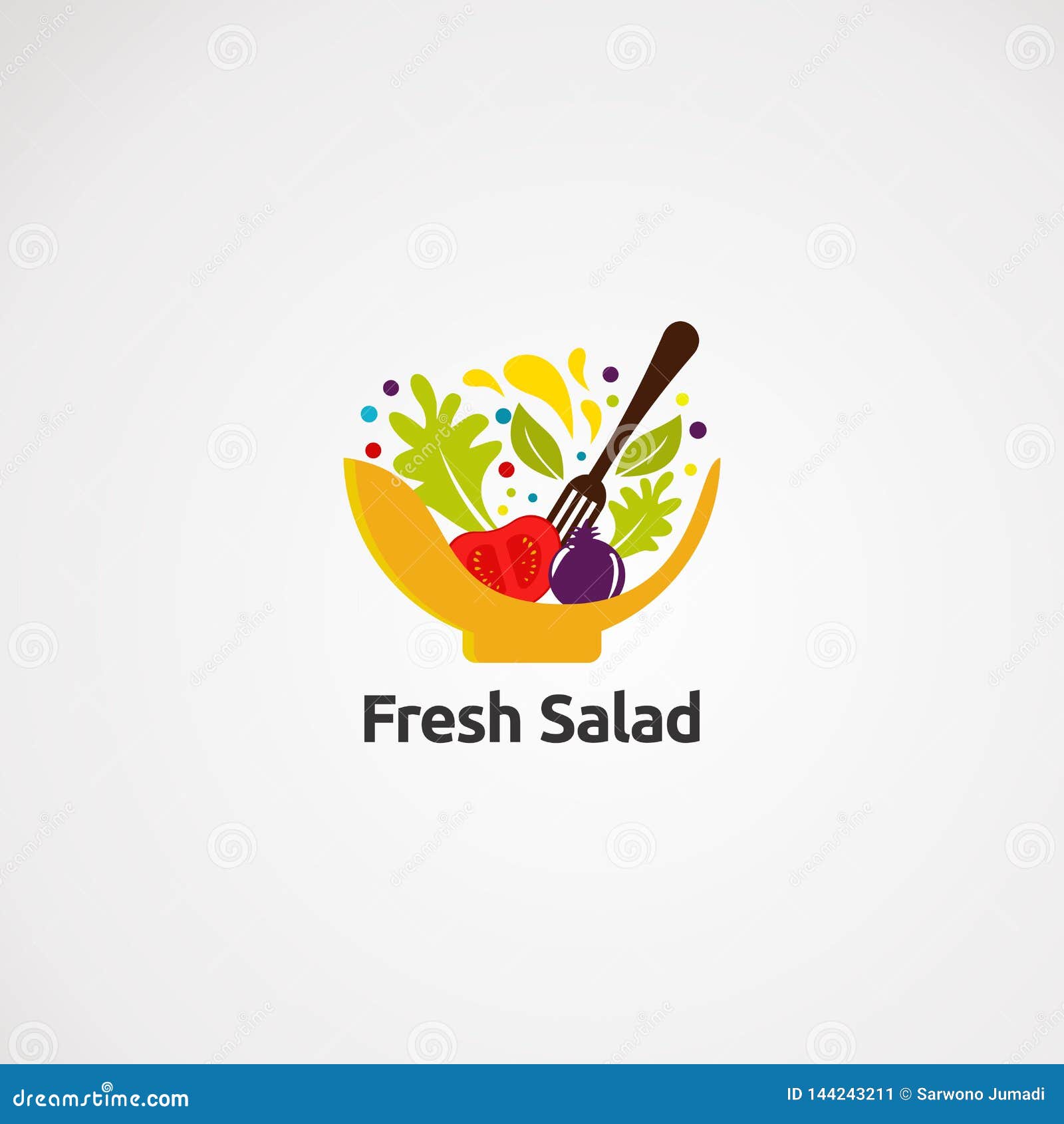 Fresh Salad Logo Vector, Icon, Element, and Template for Business Stock ...