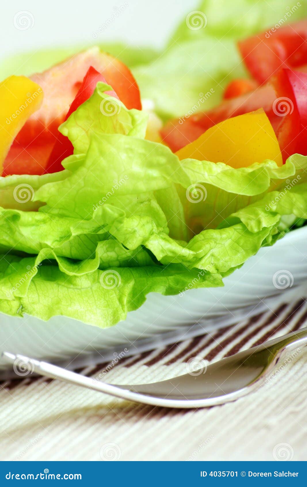 Fresh salad and water stock image. Image of green, gourmet - 4035701