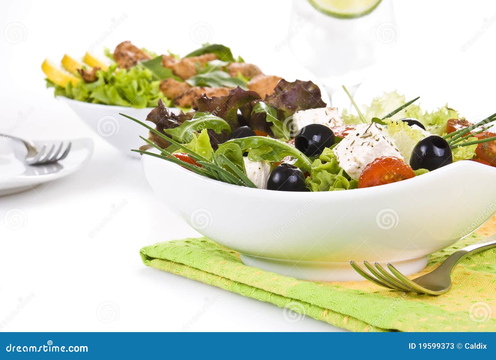 Fresh salads stock image. Image of appetizer, bowl, lunch - 19599373
