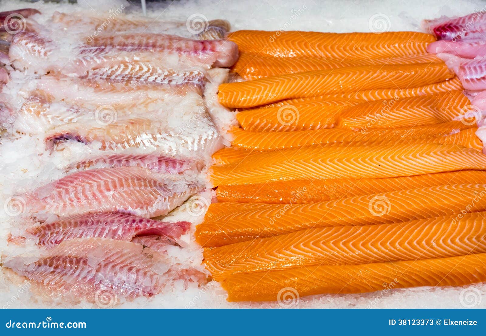 Fresh salmon and cod filet stock image. Image of fishing - 38123373