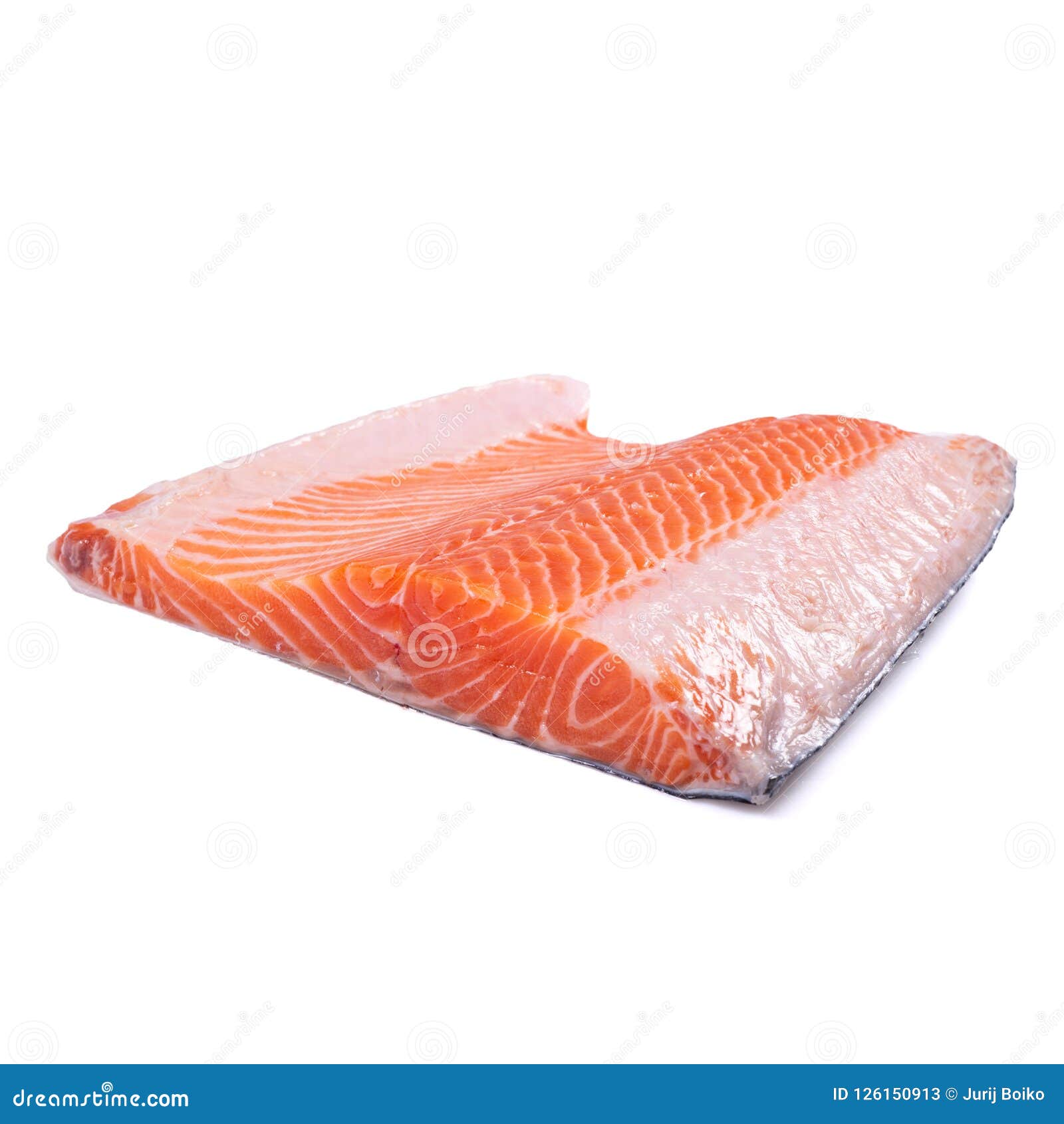 Fresh Salmon Fillet on E White Background. Stock Image - Image of meal ...