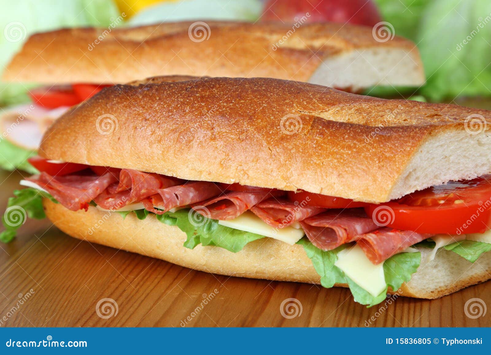 Fresh sandwich stock image. Image of food, table, lettuce - 15836805