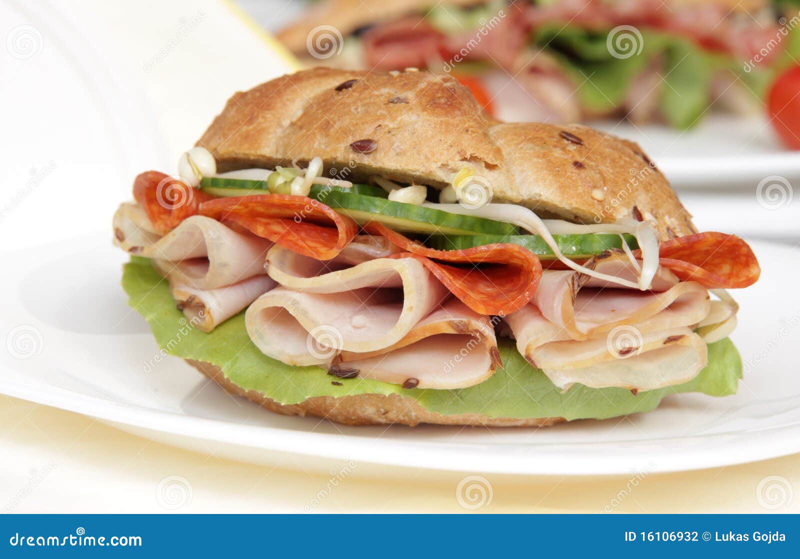 Fresh sandwich stock photo. Image of grain, meat, cucumber - 16106932