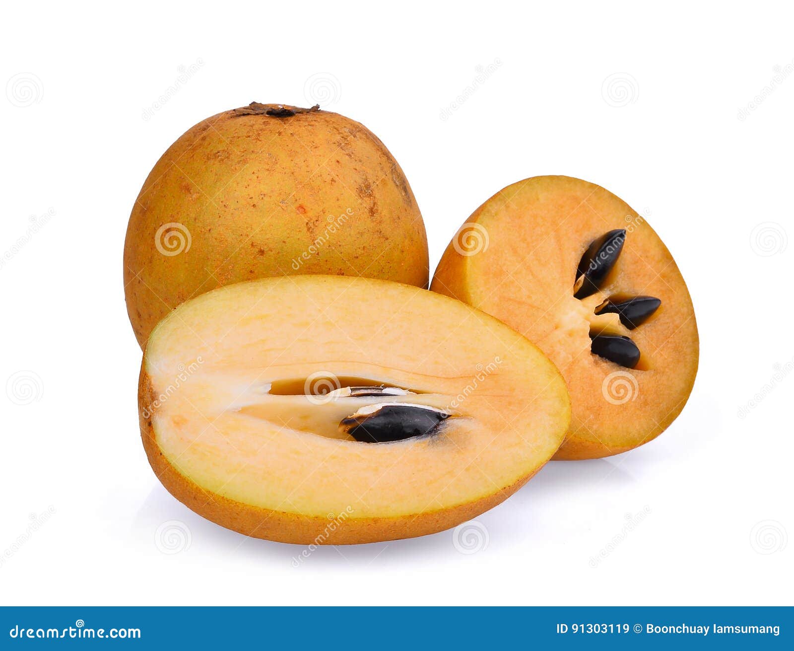 Fresh Sapodilla Fruit Isolated on White Stock Image - Image of organic ...