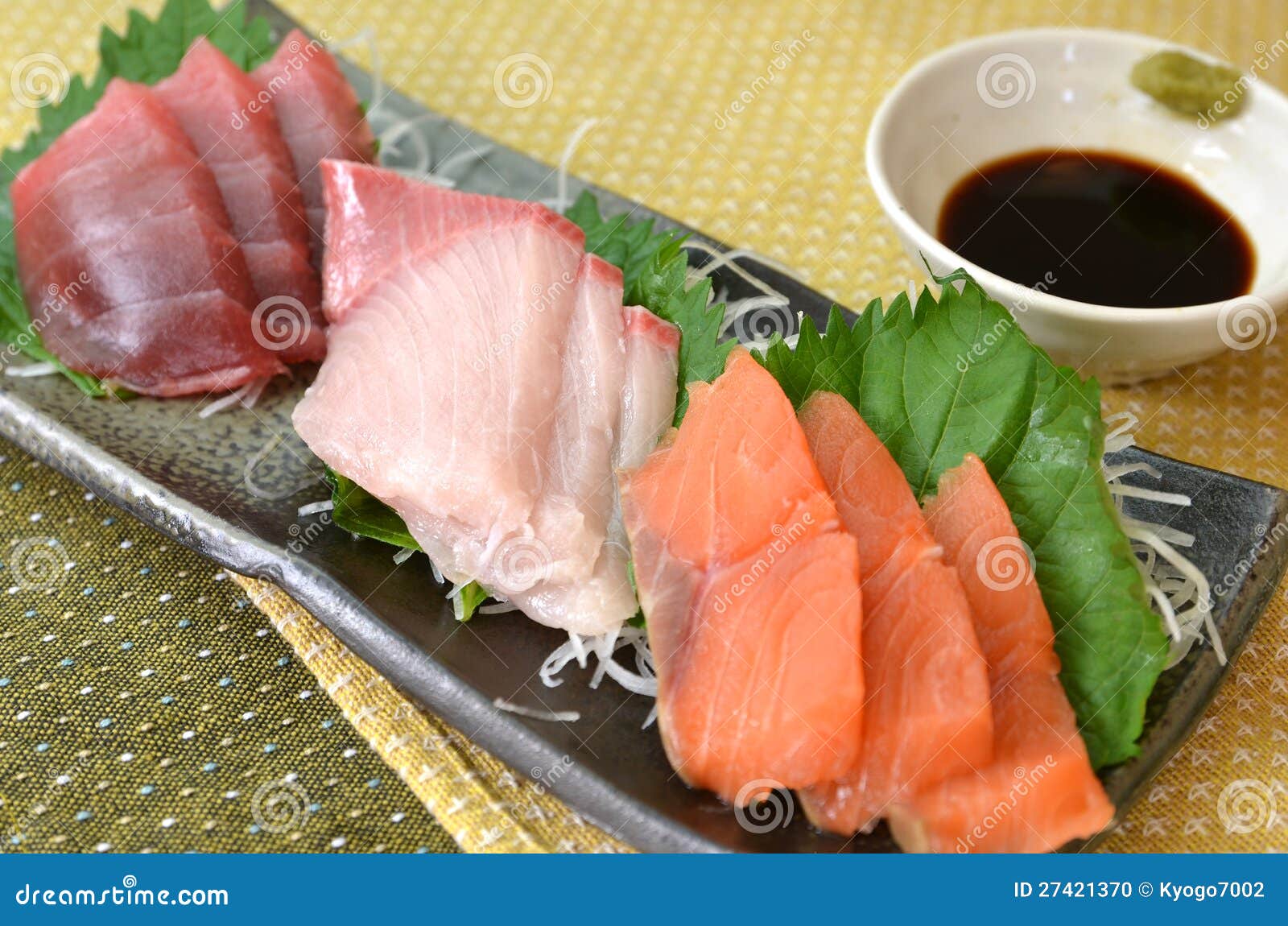 Fresh sashimi stock photo. Image of salmon, seafood, drink - 27421370