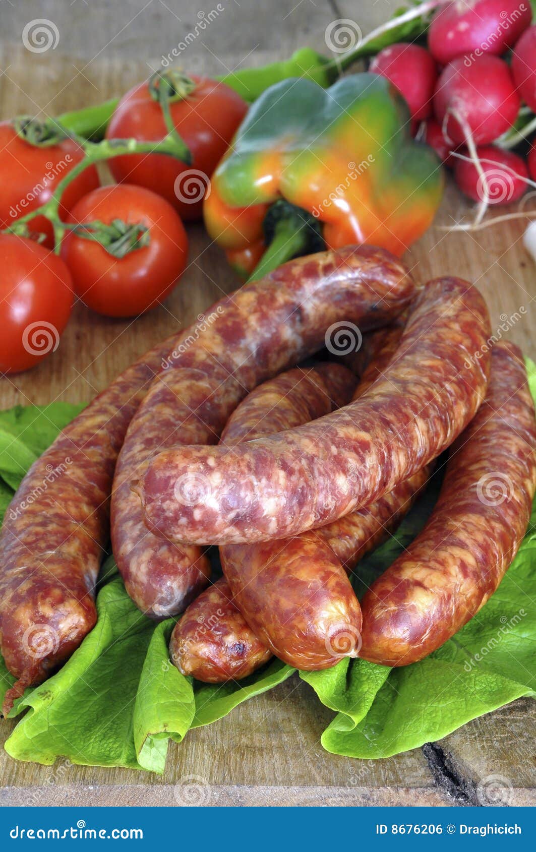 Fresh sausages stock photo. Image of sausages, sausage - 8676206