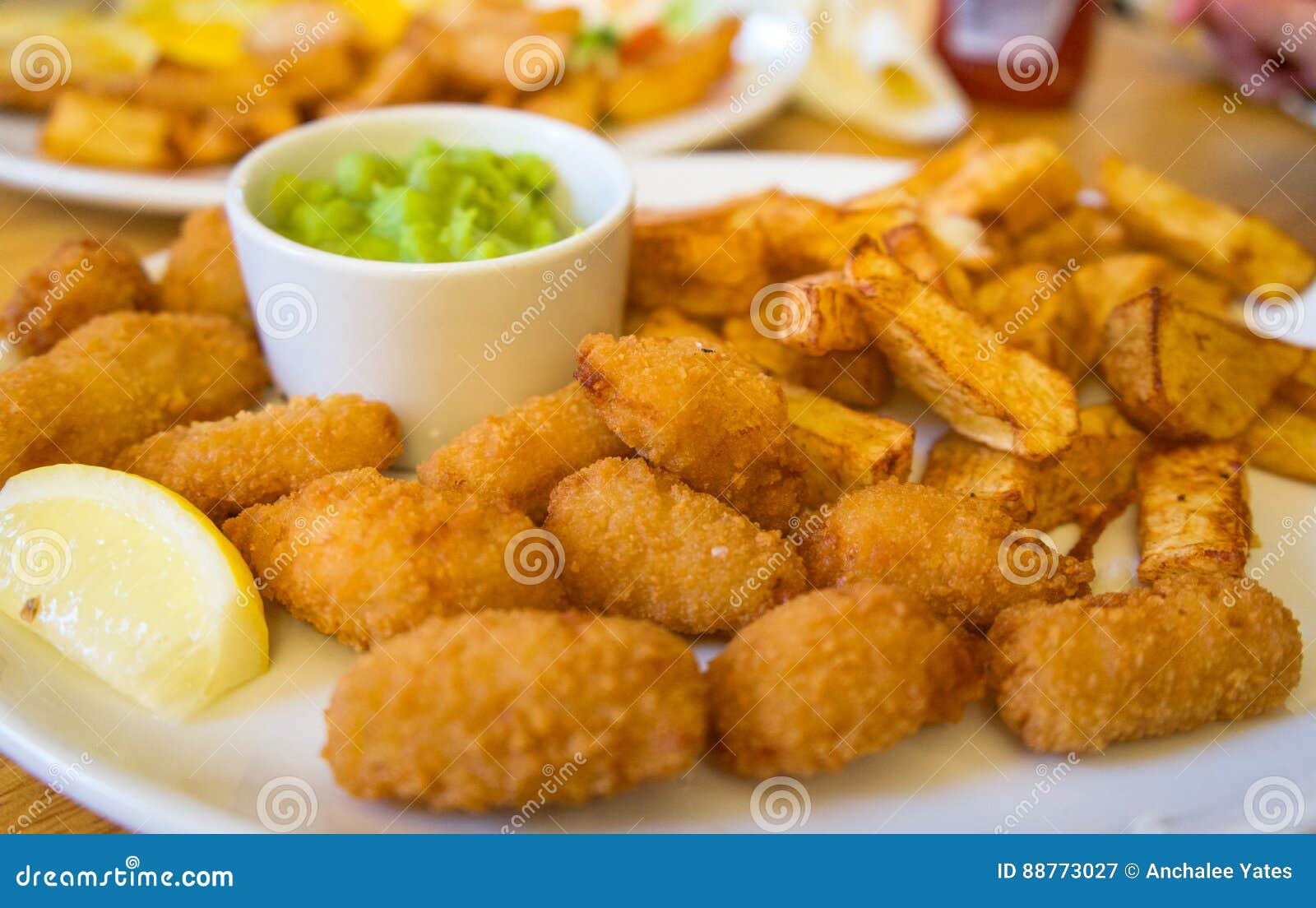Fresh scampi and chips stock image. Image of meal, chips - 88773027