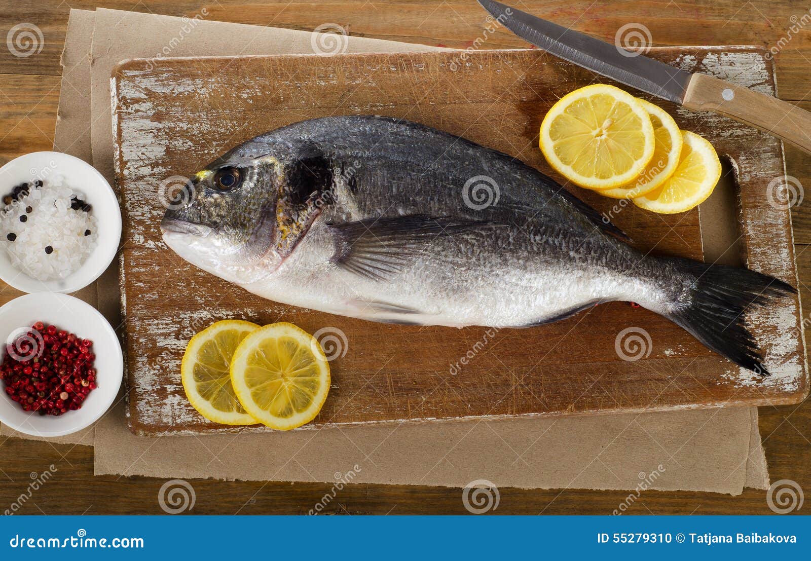 Fresh sea bream stock photo. Image of mediterranean, seafood - 55279310