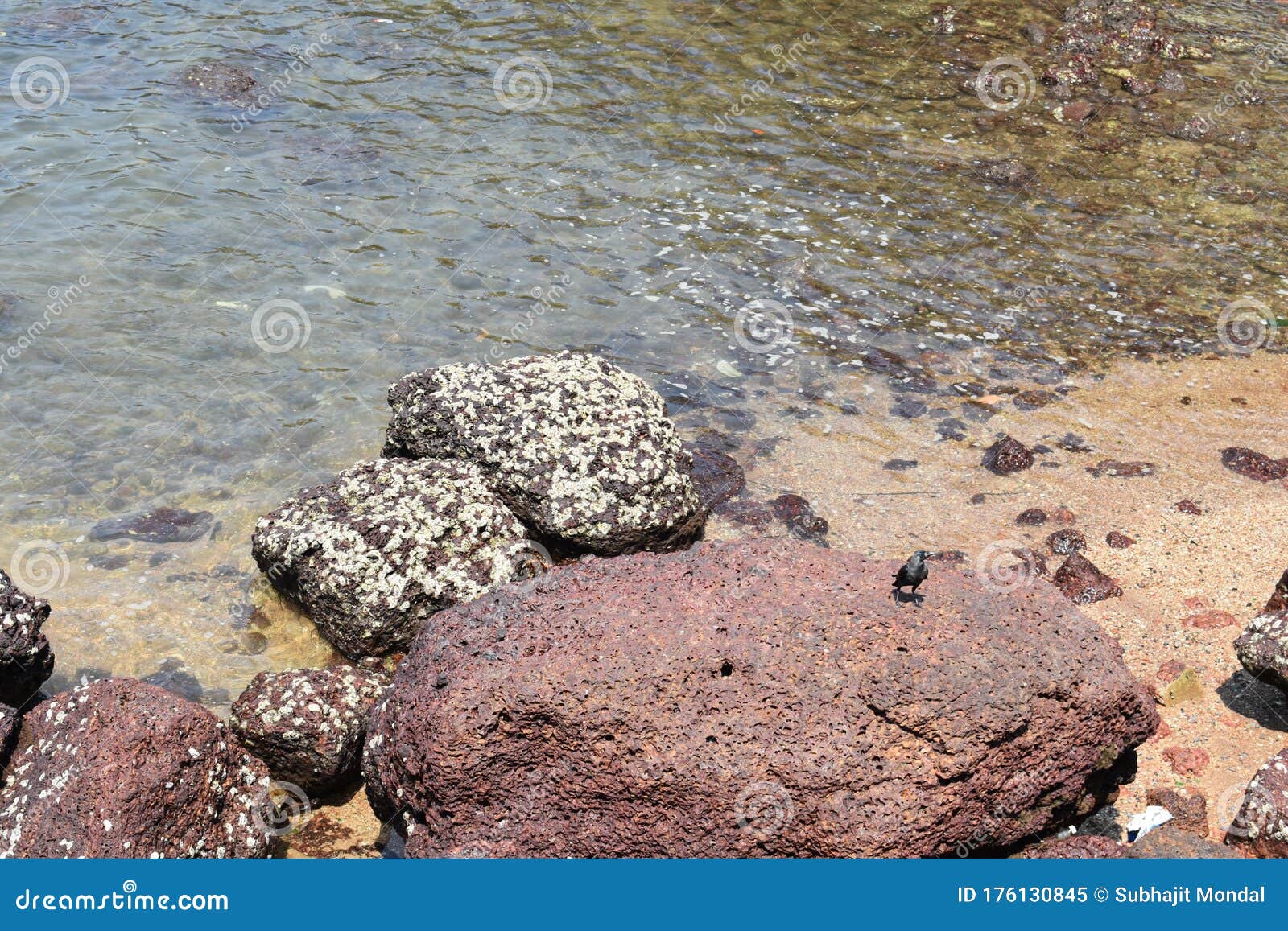 Fresh Sea Water Touching the Rocks in the Shore Stock Image - Image of ...