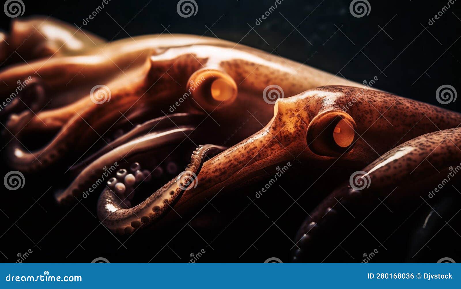 Fresh Seafood Delicacy Octopus Tentacles and Crab Claws on Display ...