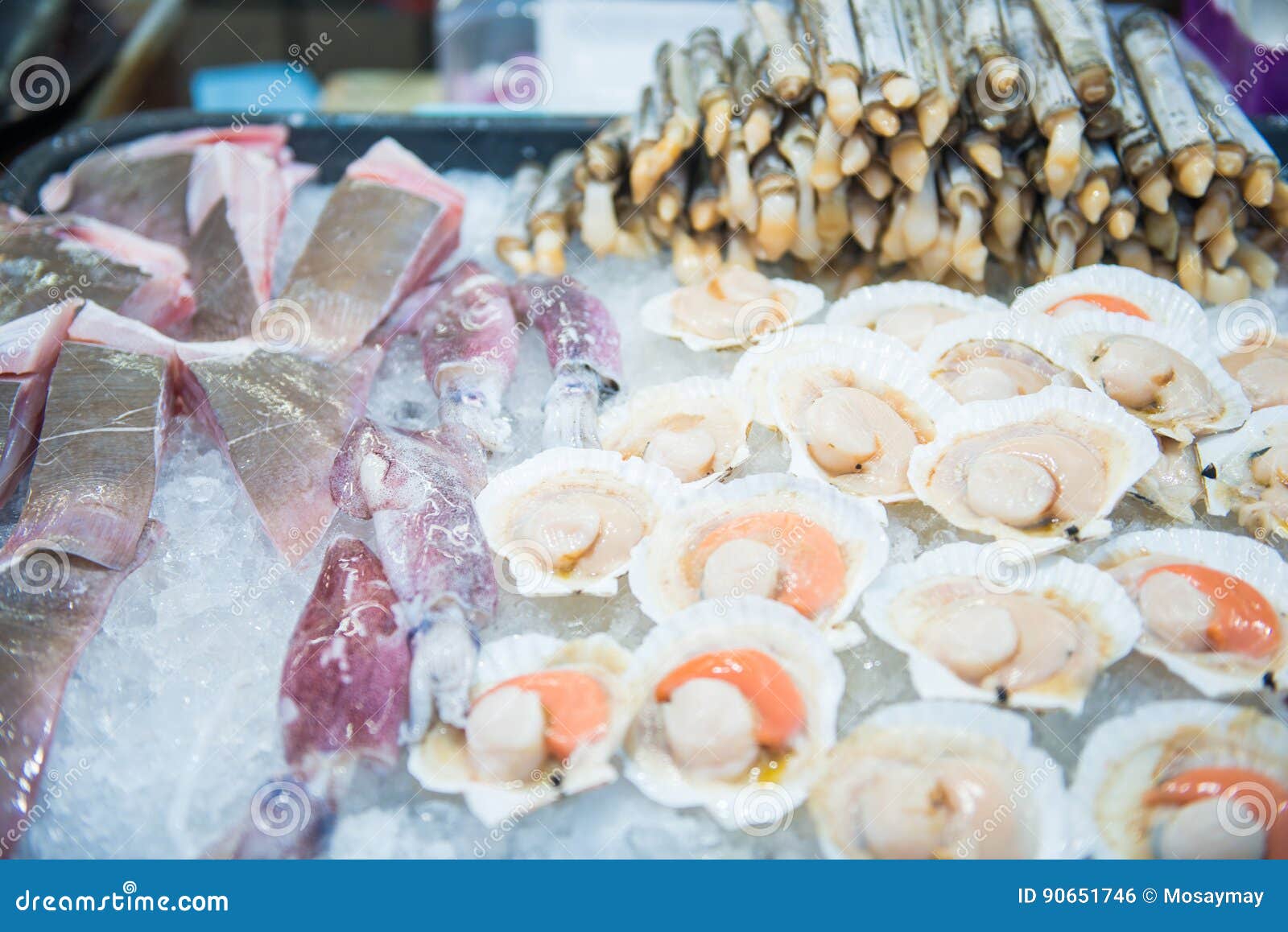 Fresh seafood on ice stock photo. Image of fish, healthy - 90651746