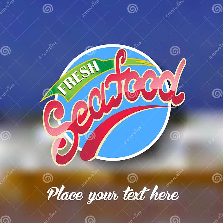 Fresh Seafood Label. Vector Illustration. Stock Illustration ...