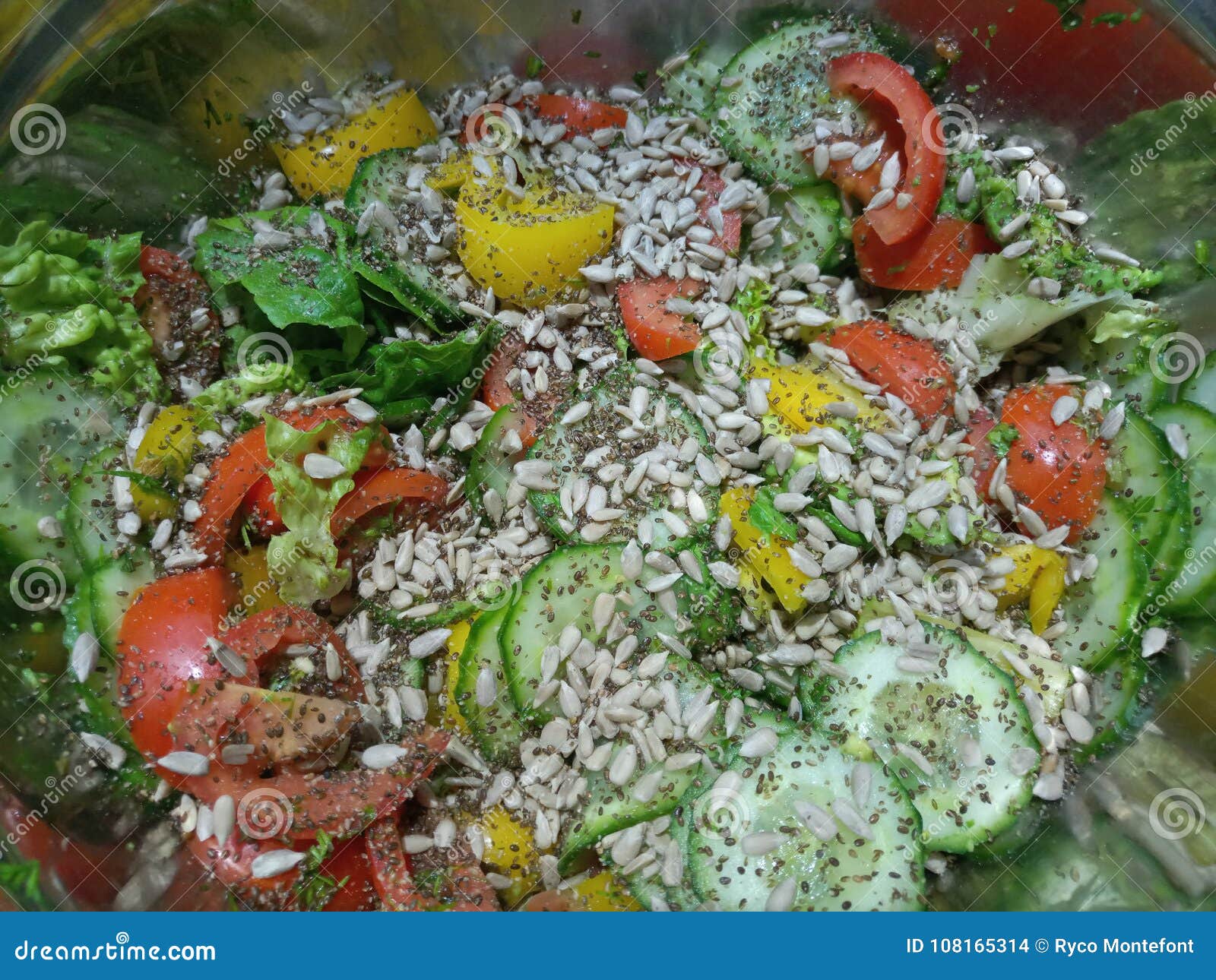 Fresh Seeds on an Organic Salad Stock Photo - Image of organic, fresh ...