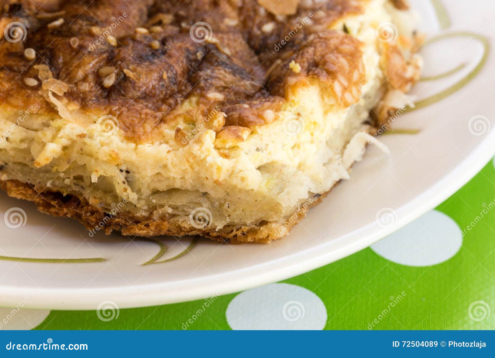 Fresh Serbian Gibanica Pie with Buckwheat Stock Image - Image of crop ...