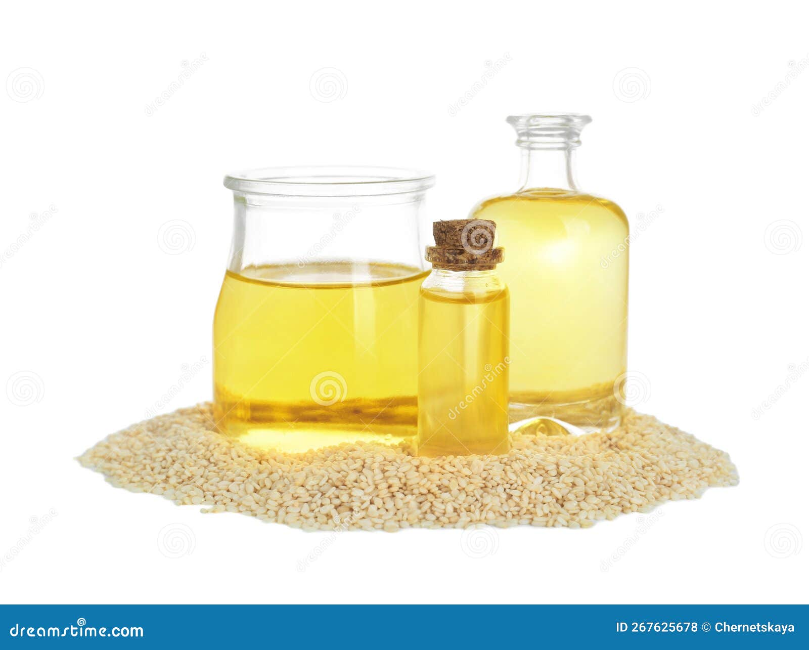 Fresh Sesame Oil and Seeds Isolated on White Stock Photo - Image of ...