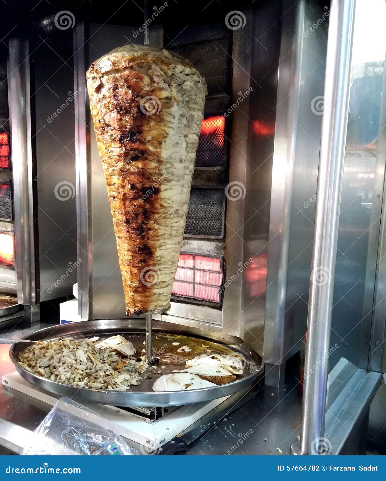 Fresh shawarma stock photo. Image of machinery, east - 57664782