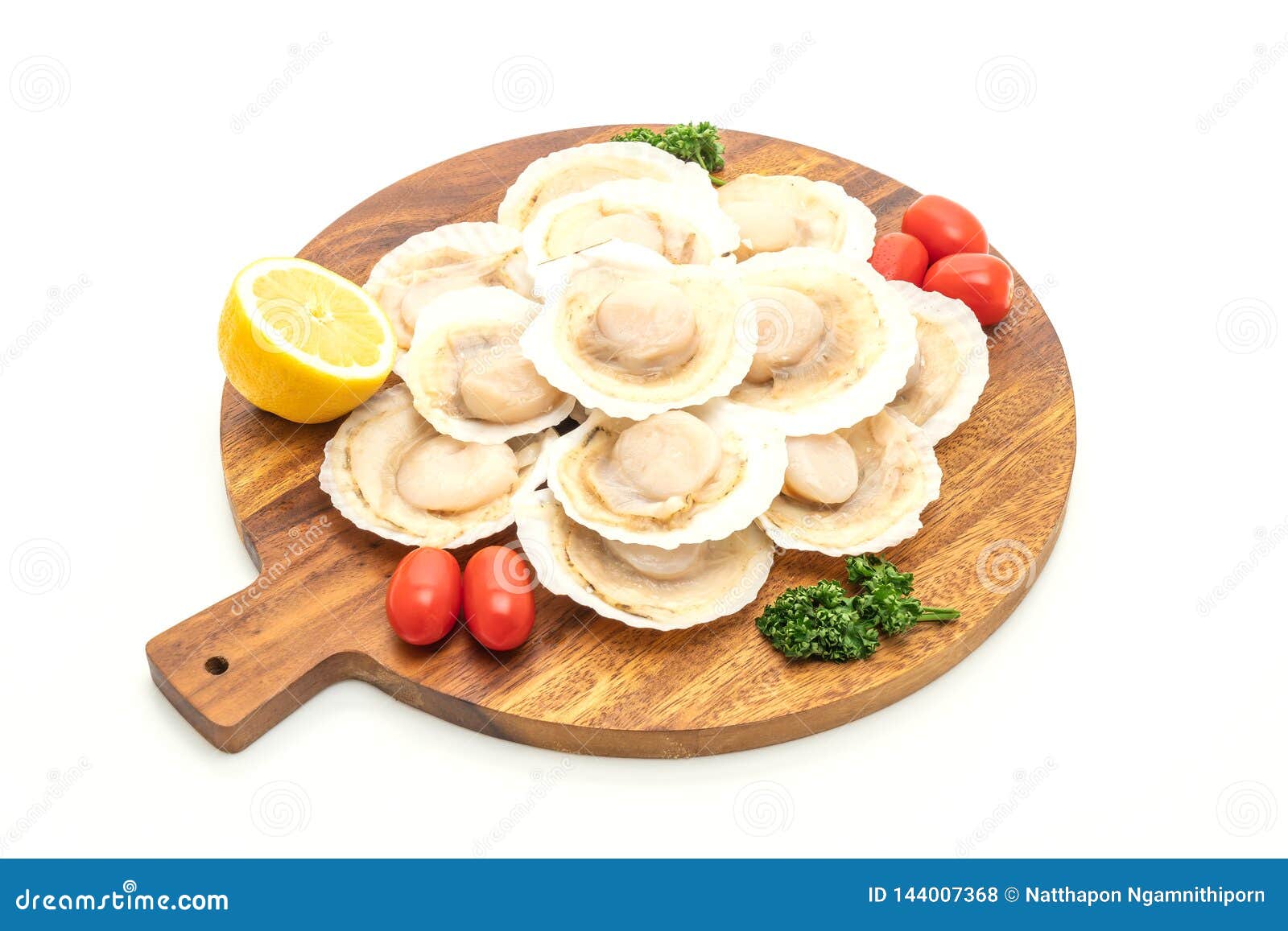 Fresh shell scallop stock photo. Image of healthy, white - 144007368