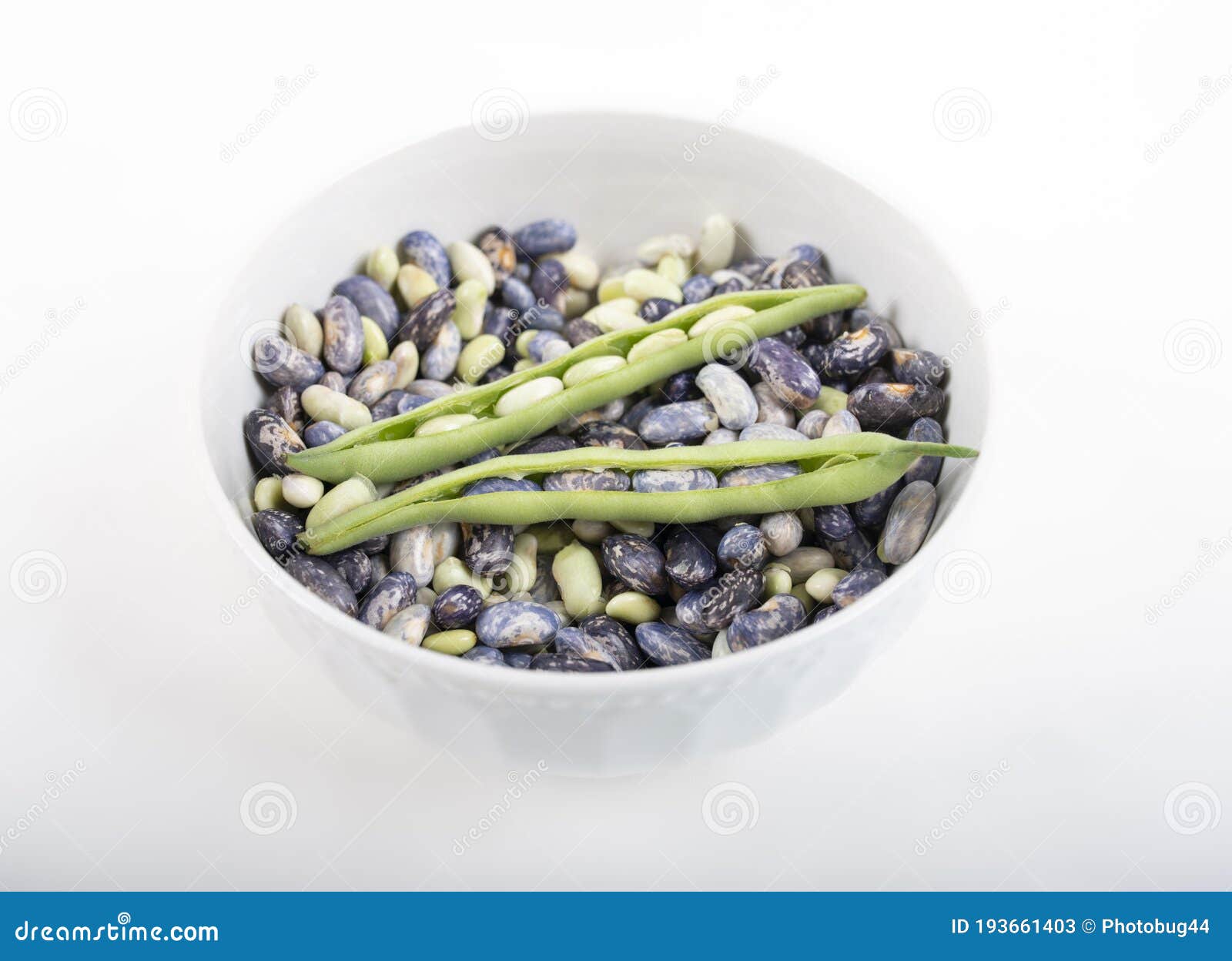Fresh Shelled Blue Beans in Bowl Stock Image - Image of food, isolated ...