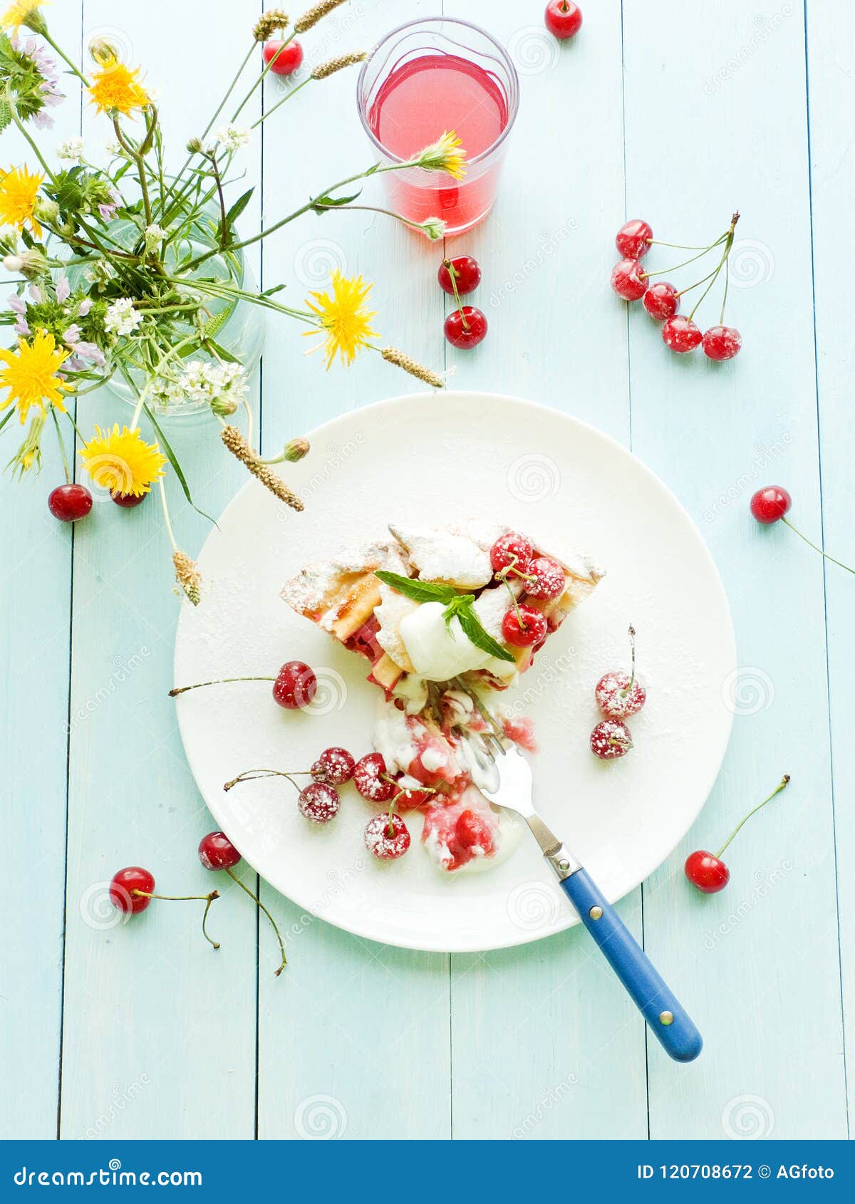 Fresh sherry pie stock photo. Image of dessert, fruit - 120708672