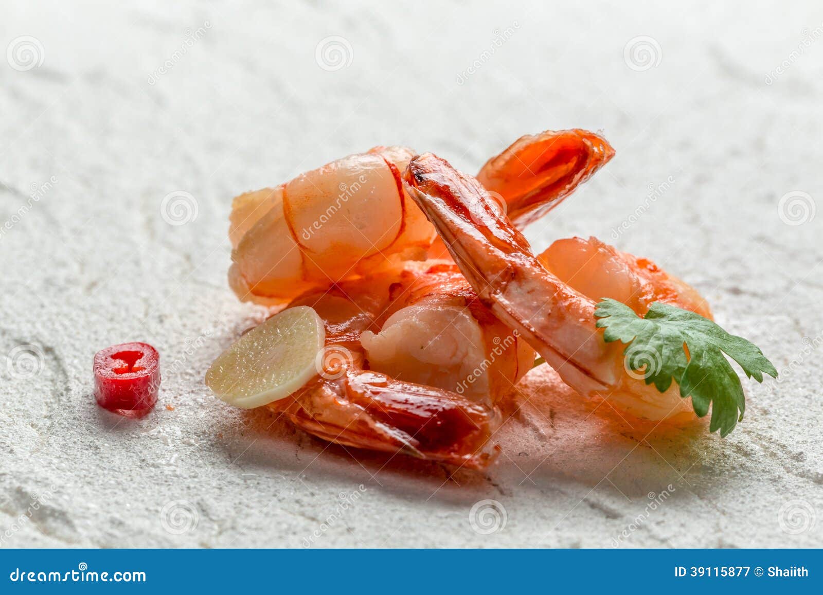 Fresh shrimp on a rock stock image. Image of appetizer - 39115877