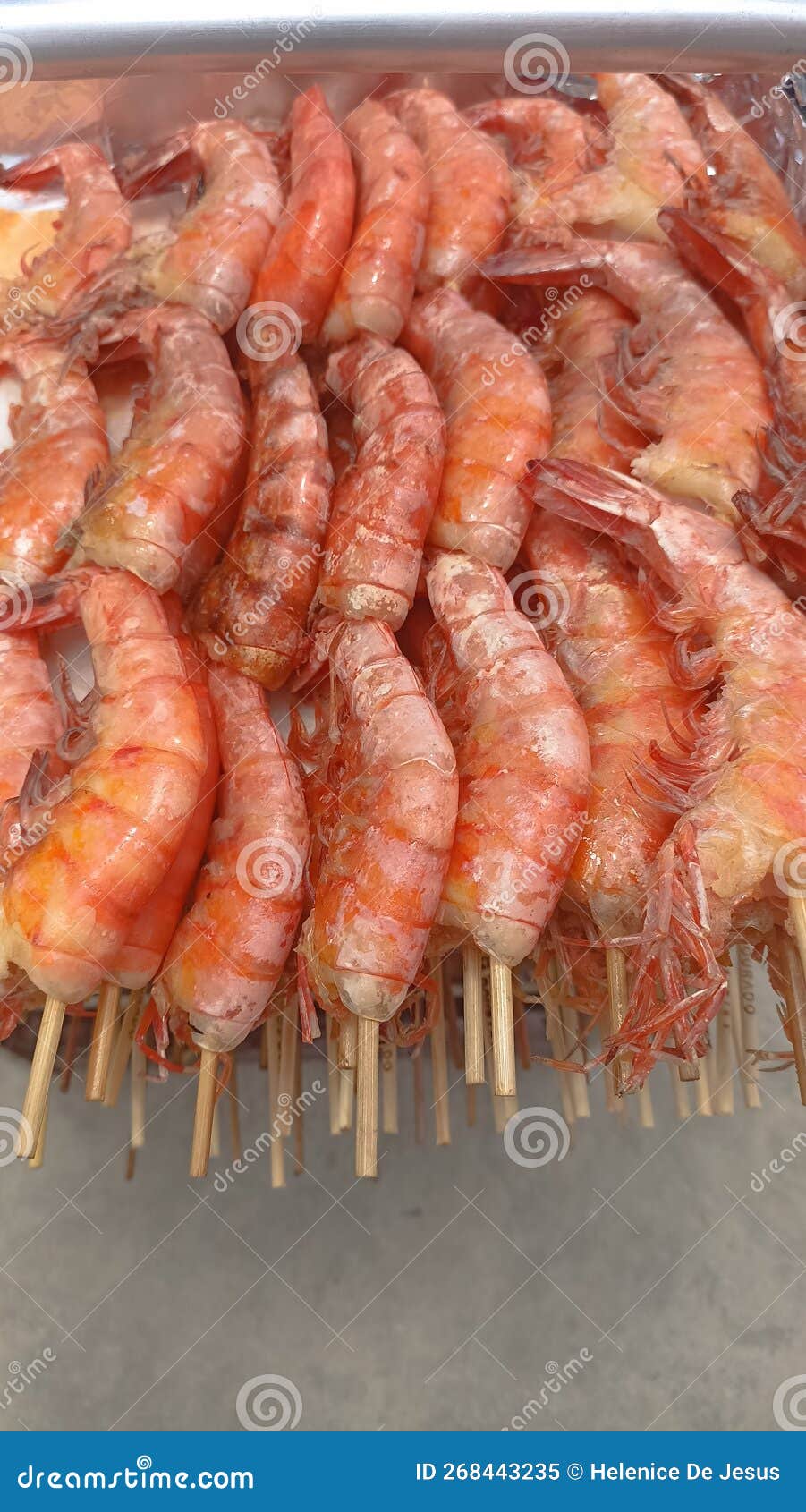 Fresh Shrimp Served on a Stick on Beaches. Stock Image - Image of stick ...