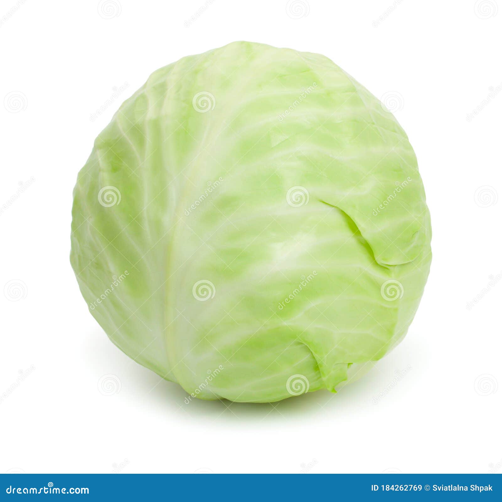 Fresh Single Green Cabbage. Isolated on White Background Stock Image ...