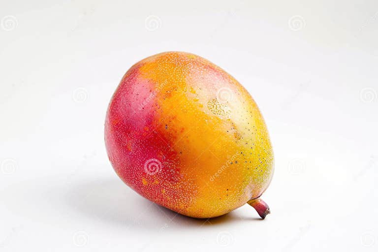 A Fresh Single Mango Fruit on a White Surface Stock Image - Image of ...