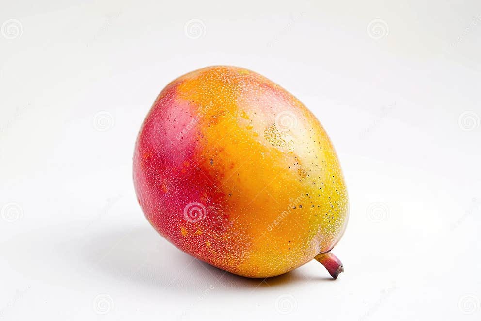 A Fresh Single Mango Fruit on a White Surface Stock Image - Image of ...