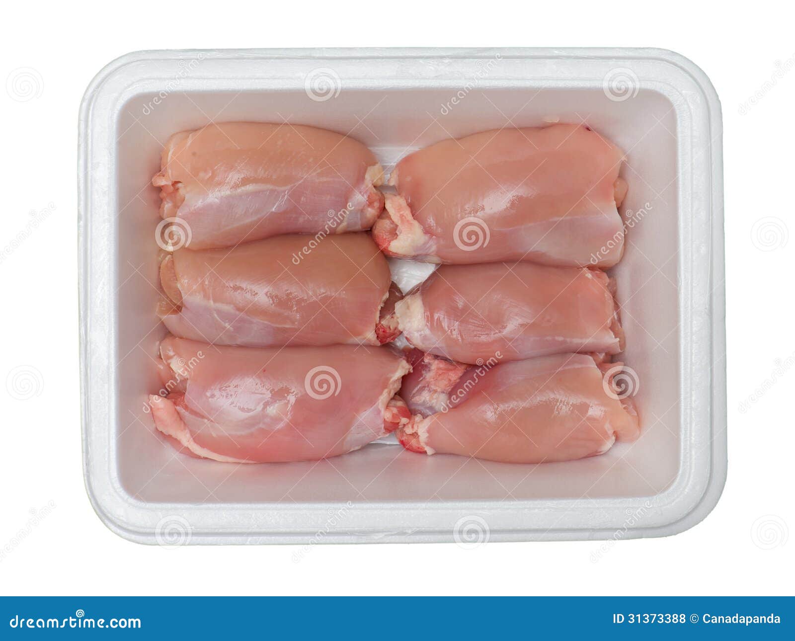 Fresh Skinless Chicken Thighs Stock Photo - Image of kitchen, drumstick ...