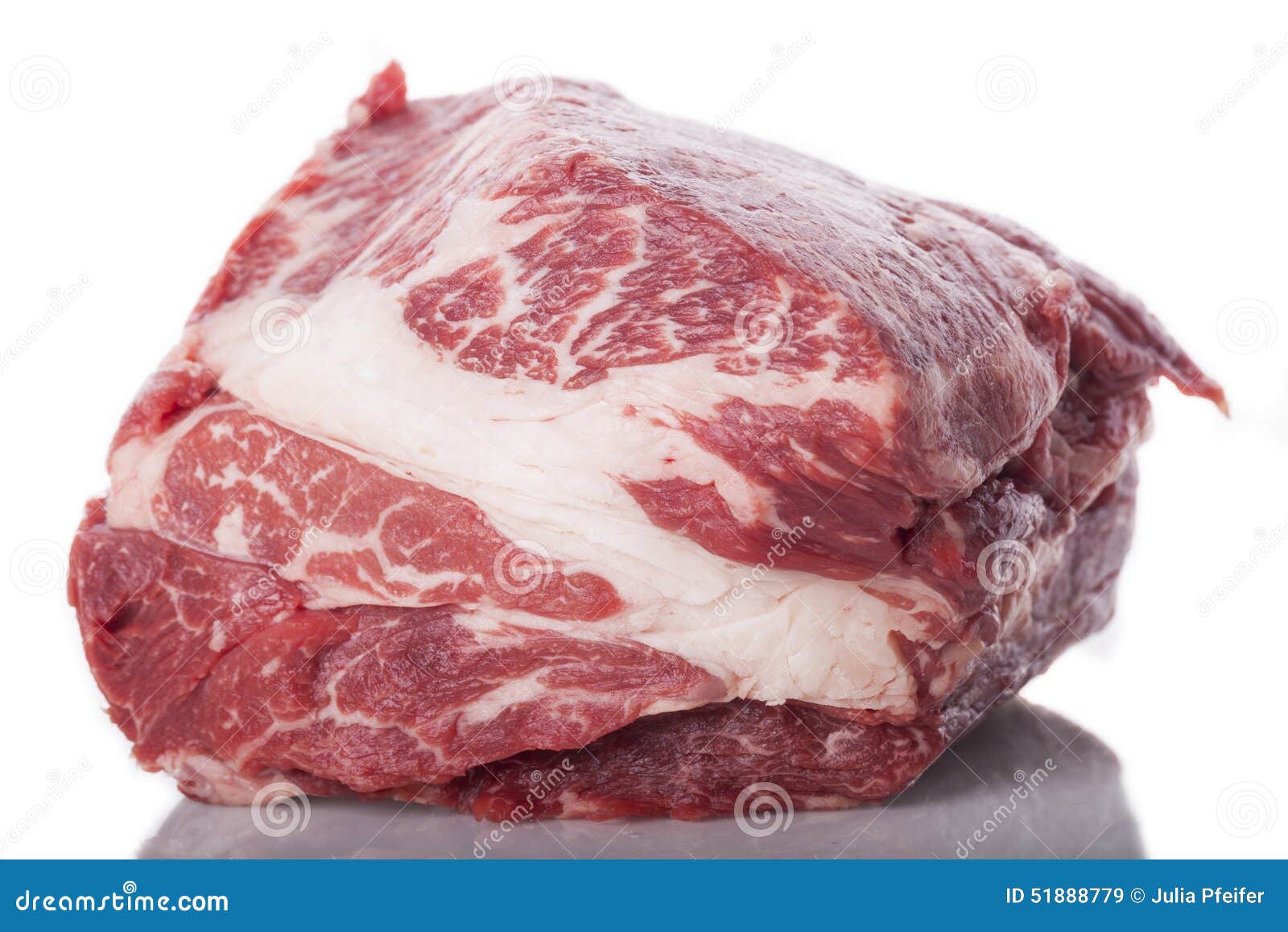 Fresh Slice of Beef Meat on White Background Stock Image - Image of ...
