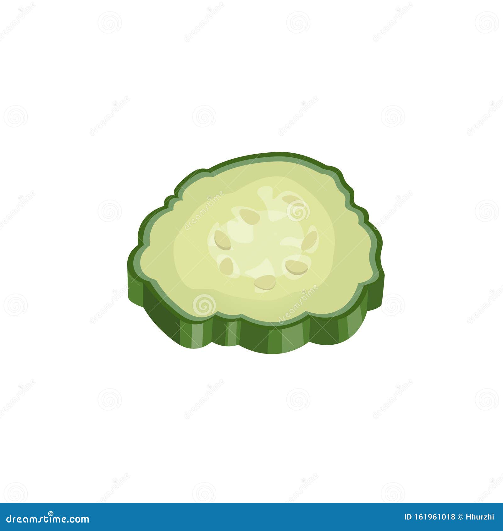 Fresh Slice Cucumber, Vector in Flat Style Stock Vector - Illustration ...