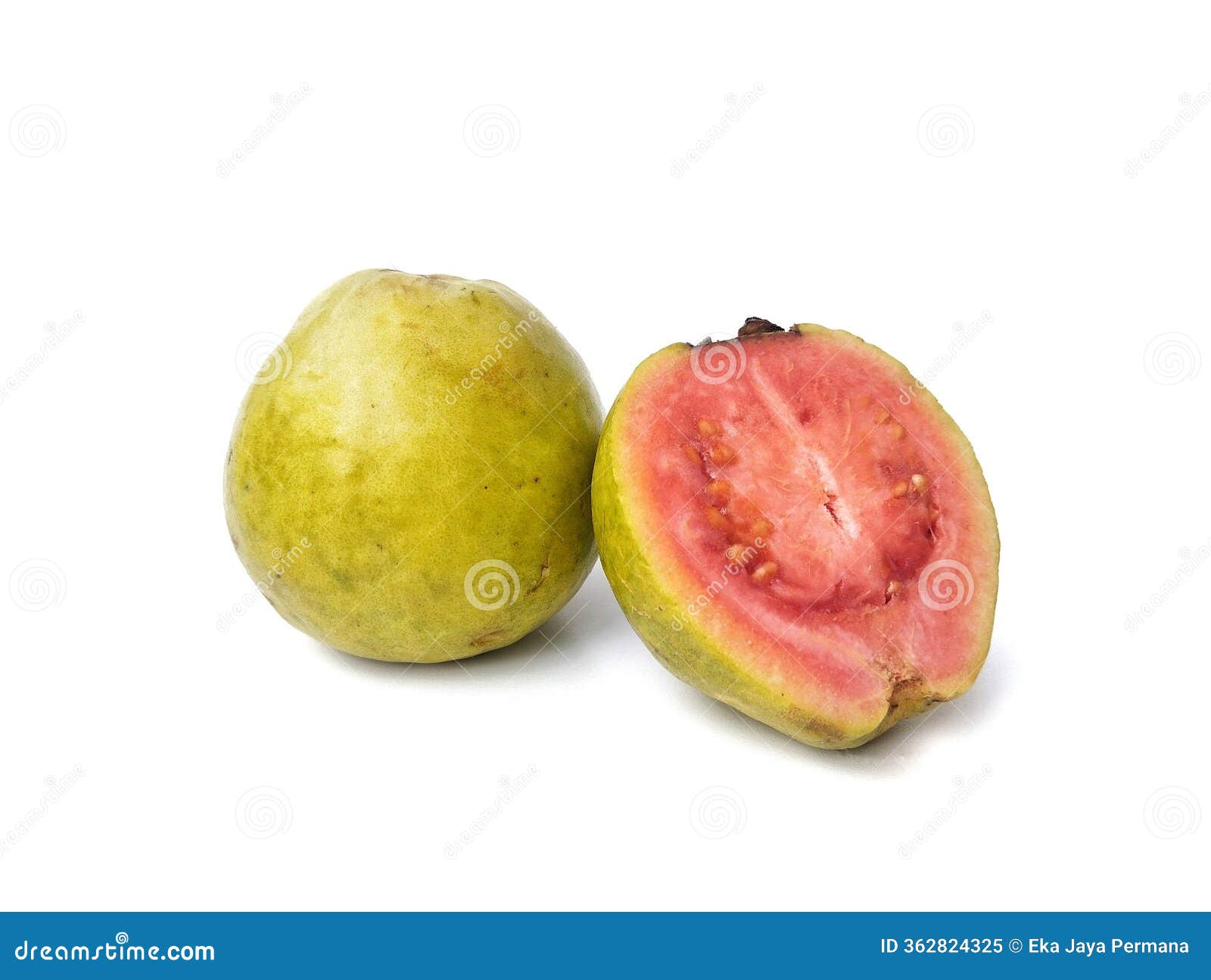 Fresh and Slice of Guava Isolated on White Background Stock Image ...